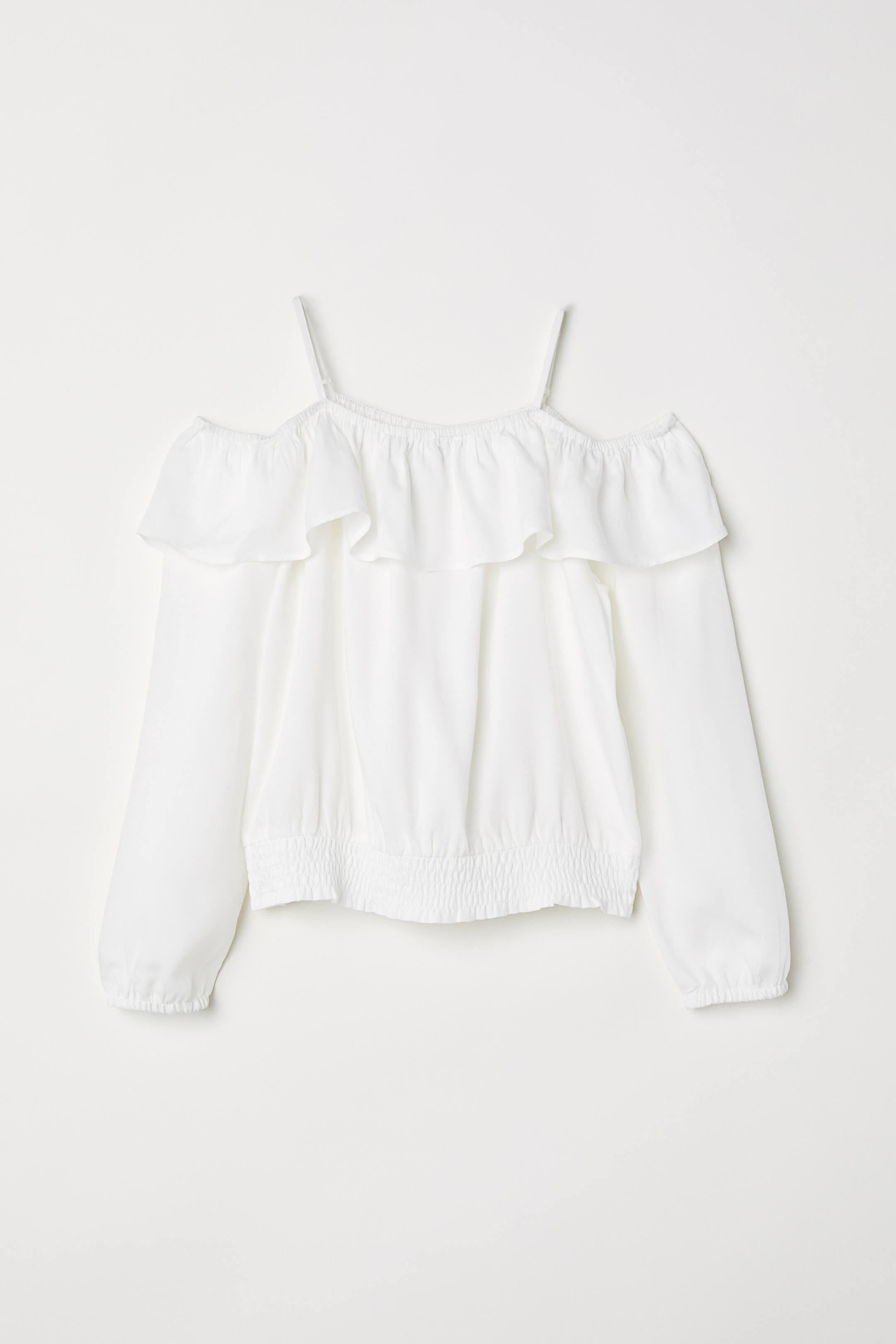 Open-shoulder Blouse - White - Kids | H&M US