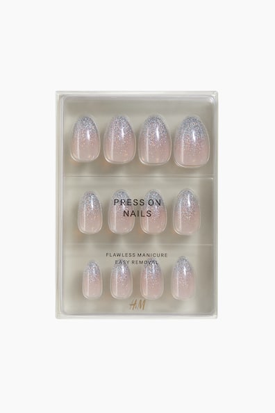 Press-on Nails - Glitter Silver Tip - Beauty all | H&M US
