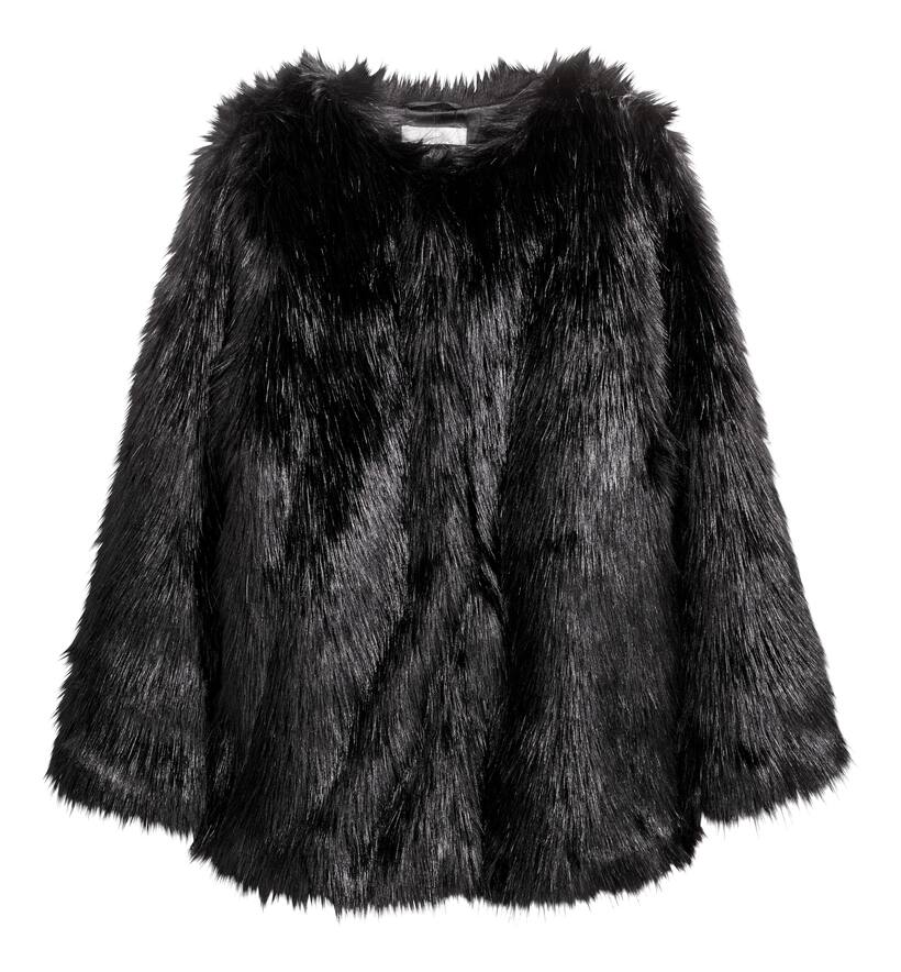 Women's Black Faux Fur Jacket | H&M CA