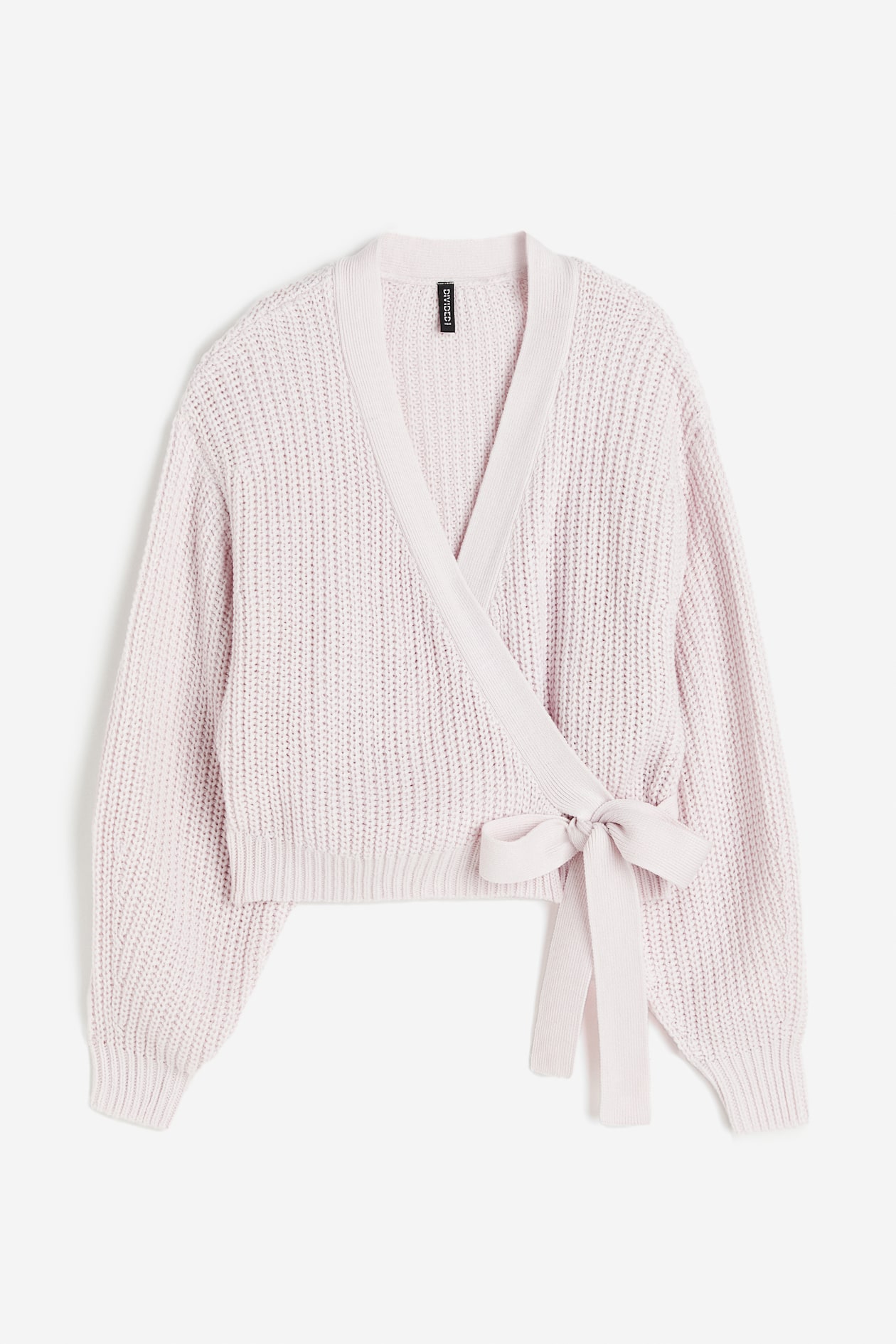 Rib-knit wrap cardigan - Light pink - Ladies | H&M GB