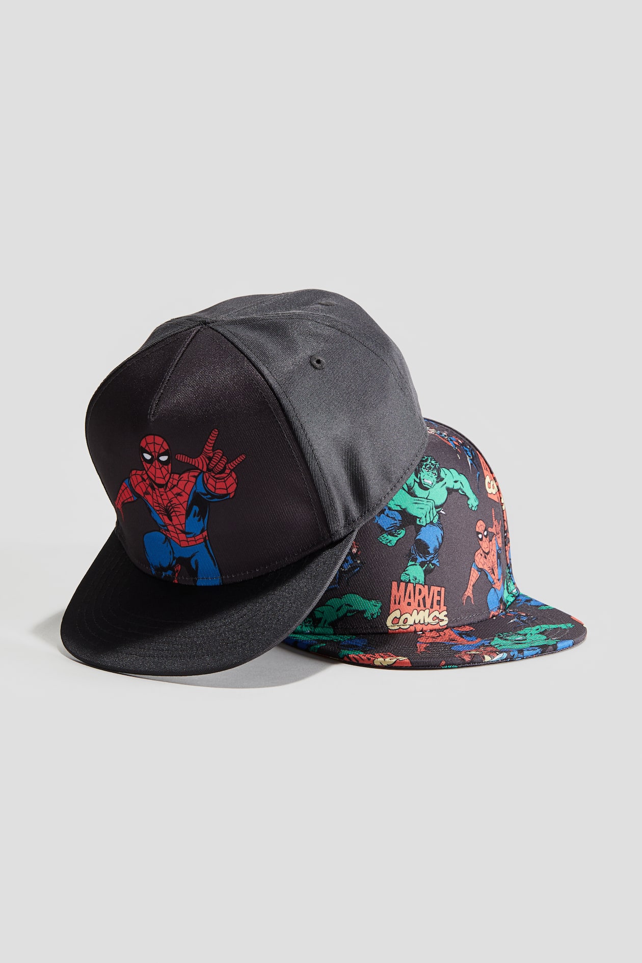 2-pack Print-motif Caps - Dark gray/Marvel Comics - Kids | H&M US