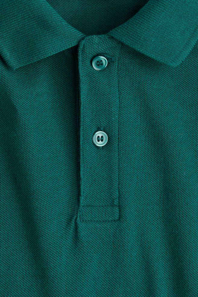 Cotton Pique Polo Shirt - Green - Kids | H&M US