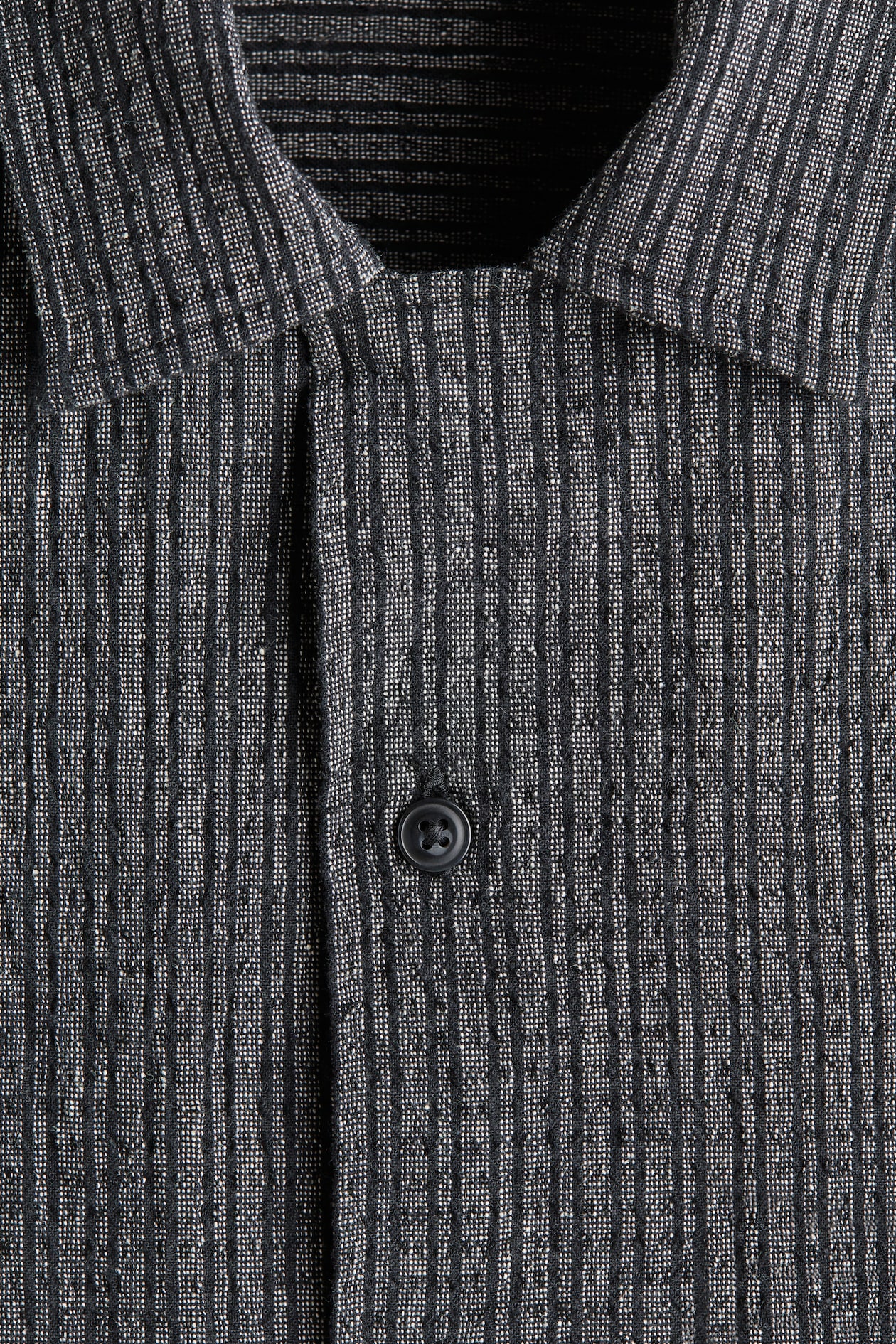 Men’s Black Regular Fit Linen-blend resort shirt | H&M IN
