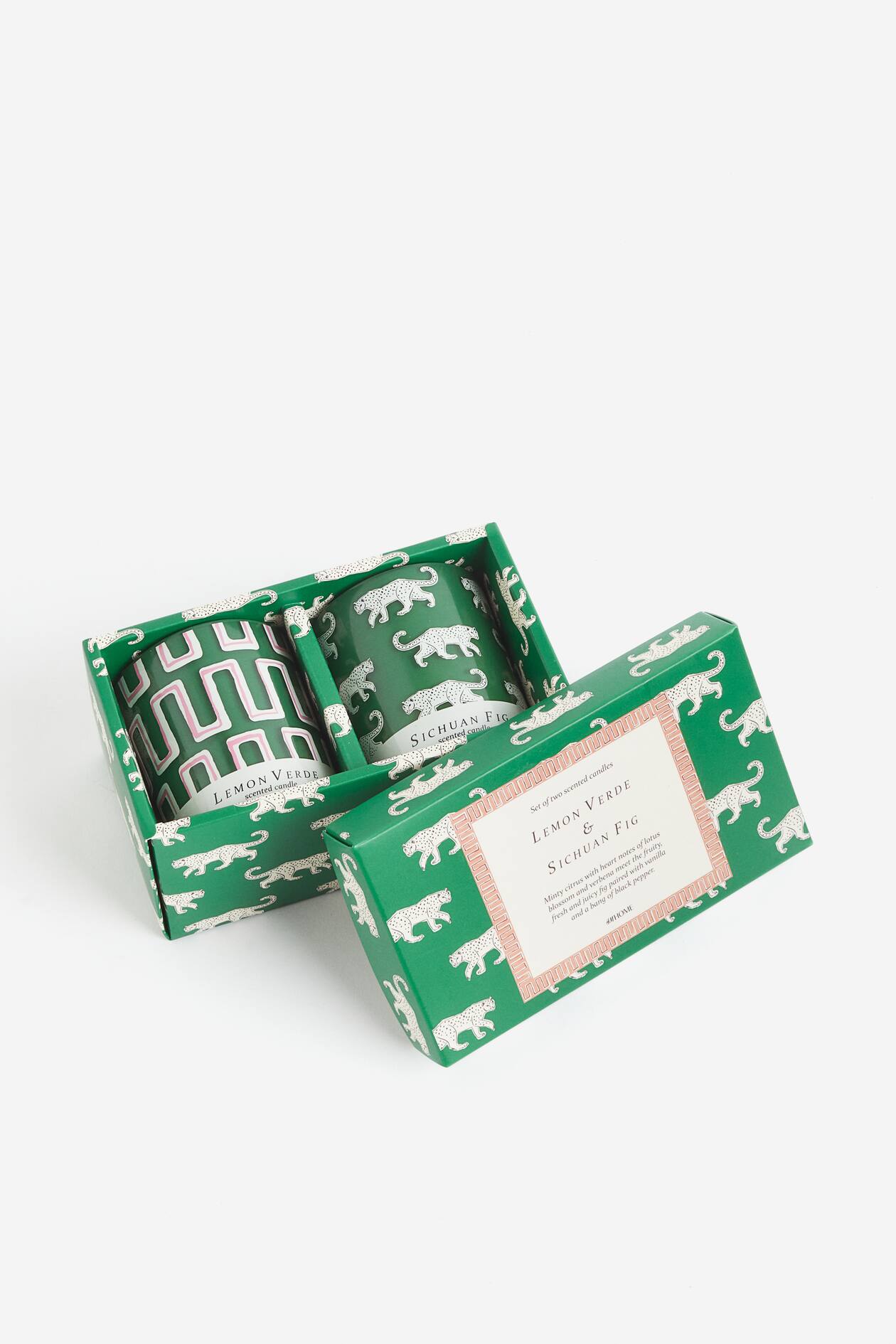 Cadeauset van 2 geurkaarsen - Groen/dessin - HOME | H&M BE