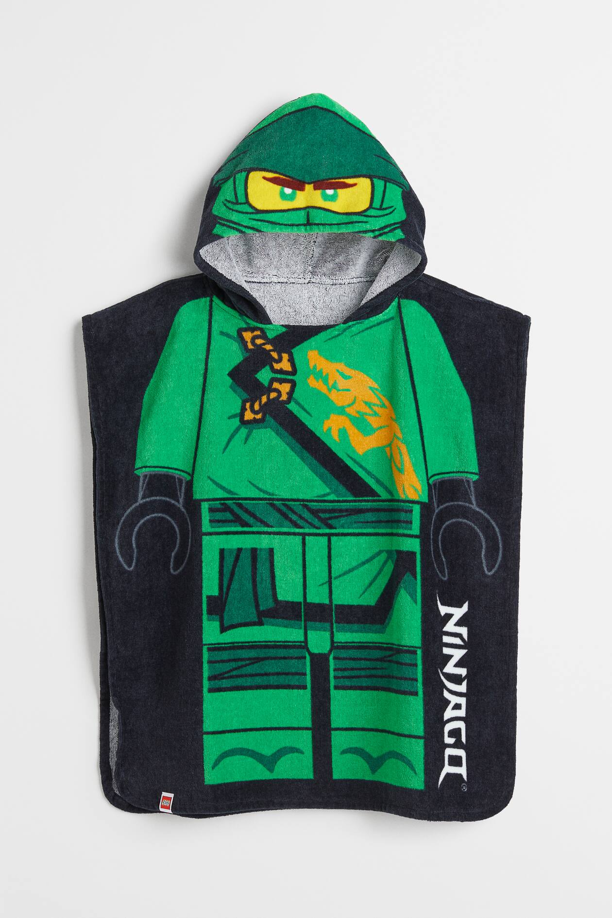 Toalla poncho estampada - Negro/Ninjago - NIÑOS | H&M ES