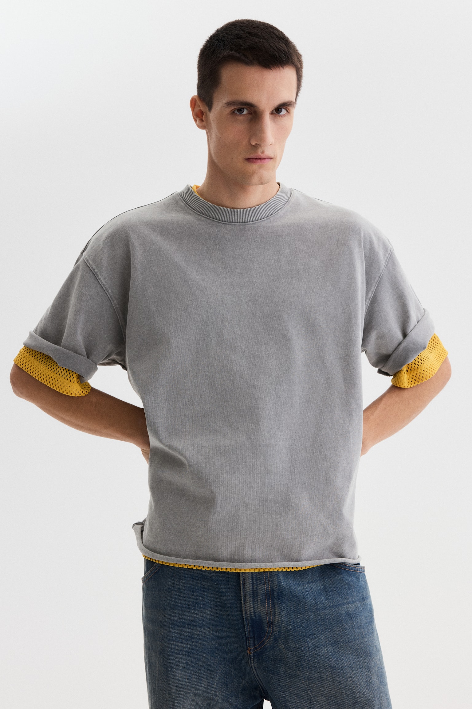 Oversized Fit Boxy-style t-shirt - Grey - Men | H&M IE