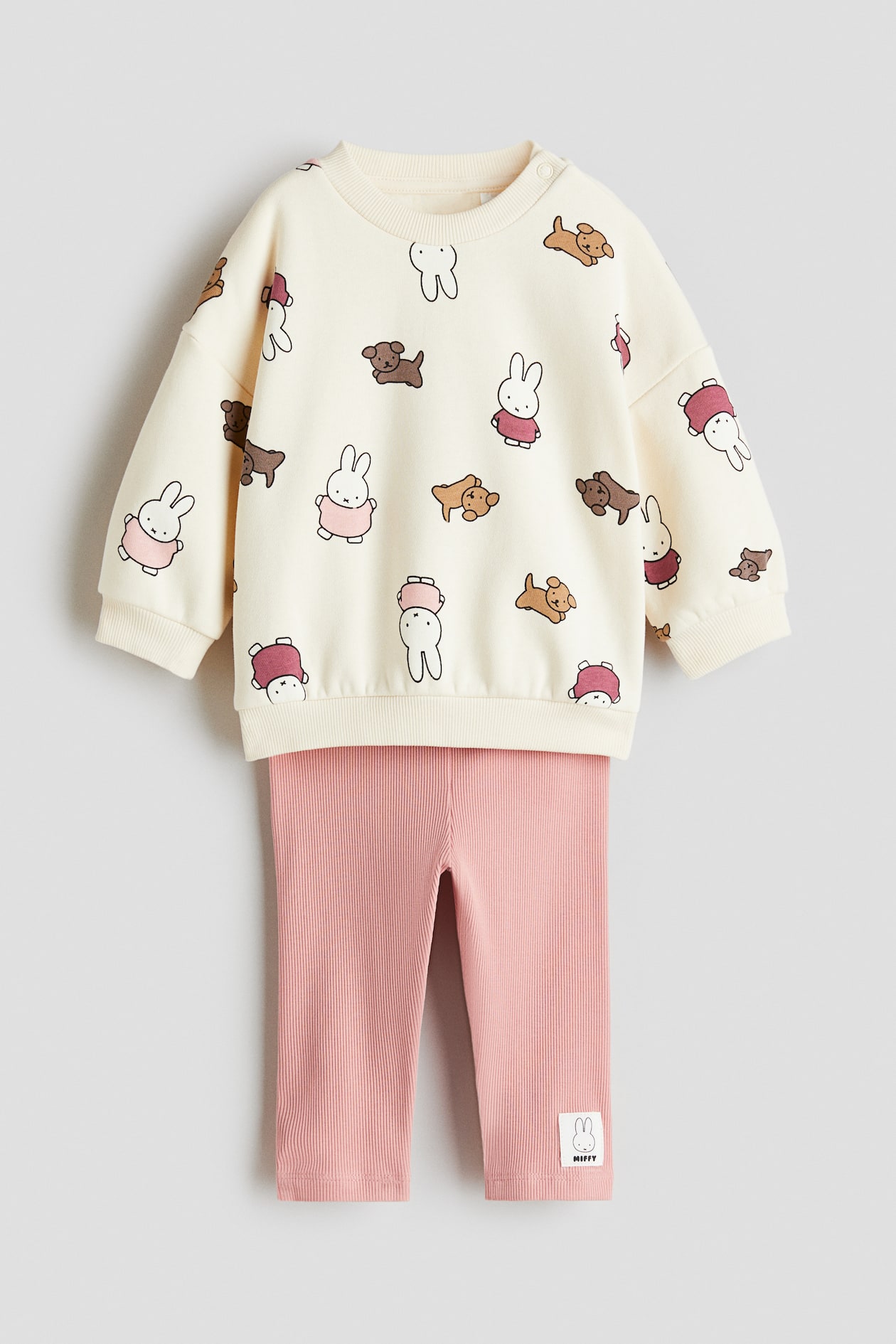 2-piece printed set - Pink/Miffy - Kids | H&M GB