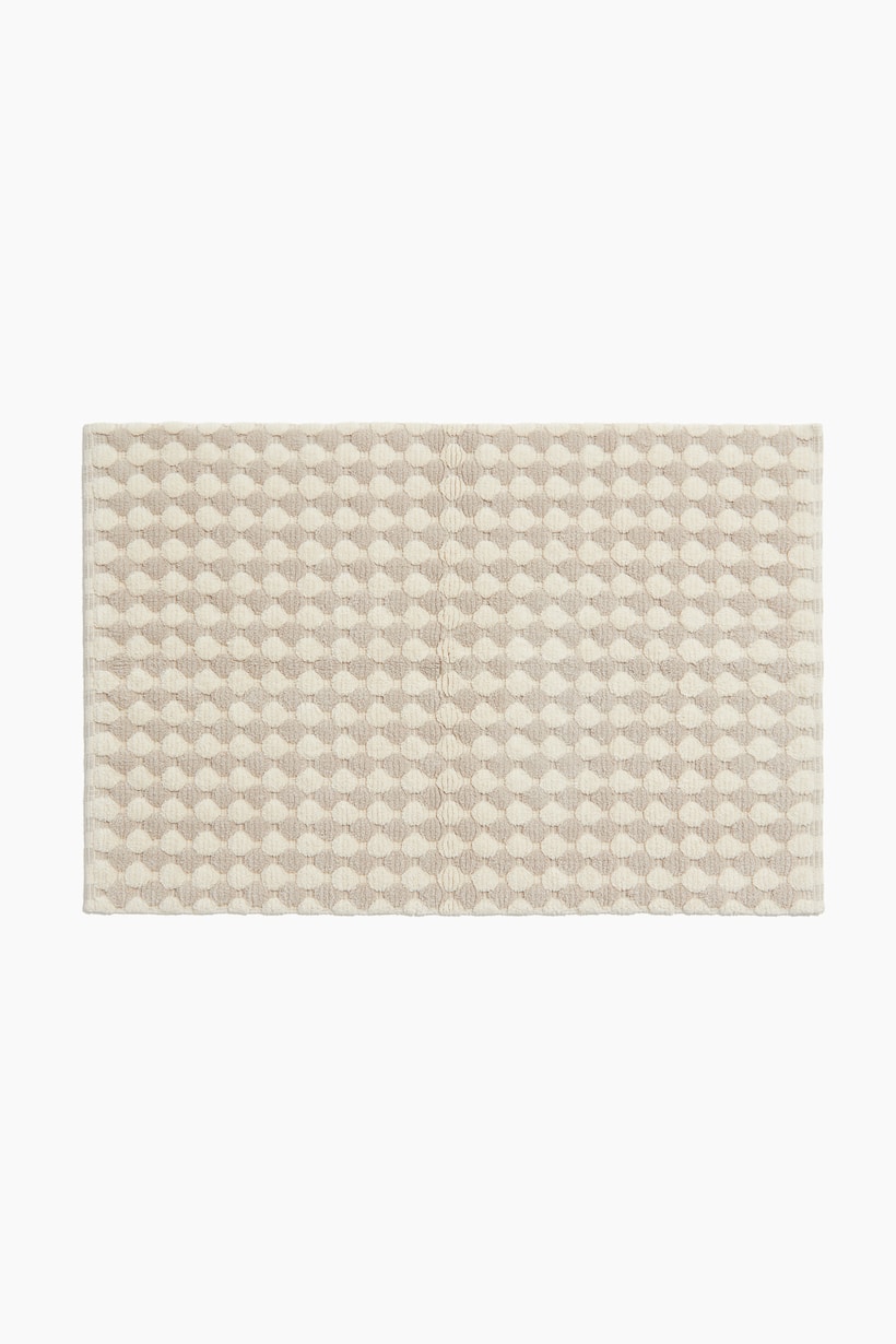 Patterned Cotton Bath Mat - Light taupe/dotted - Home All | H&M US