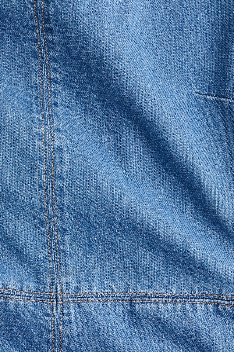 Women's Denim blue Belted Denim Romper | H&M PH