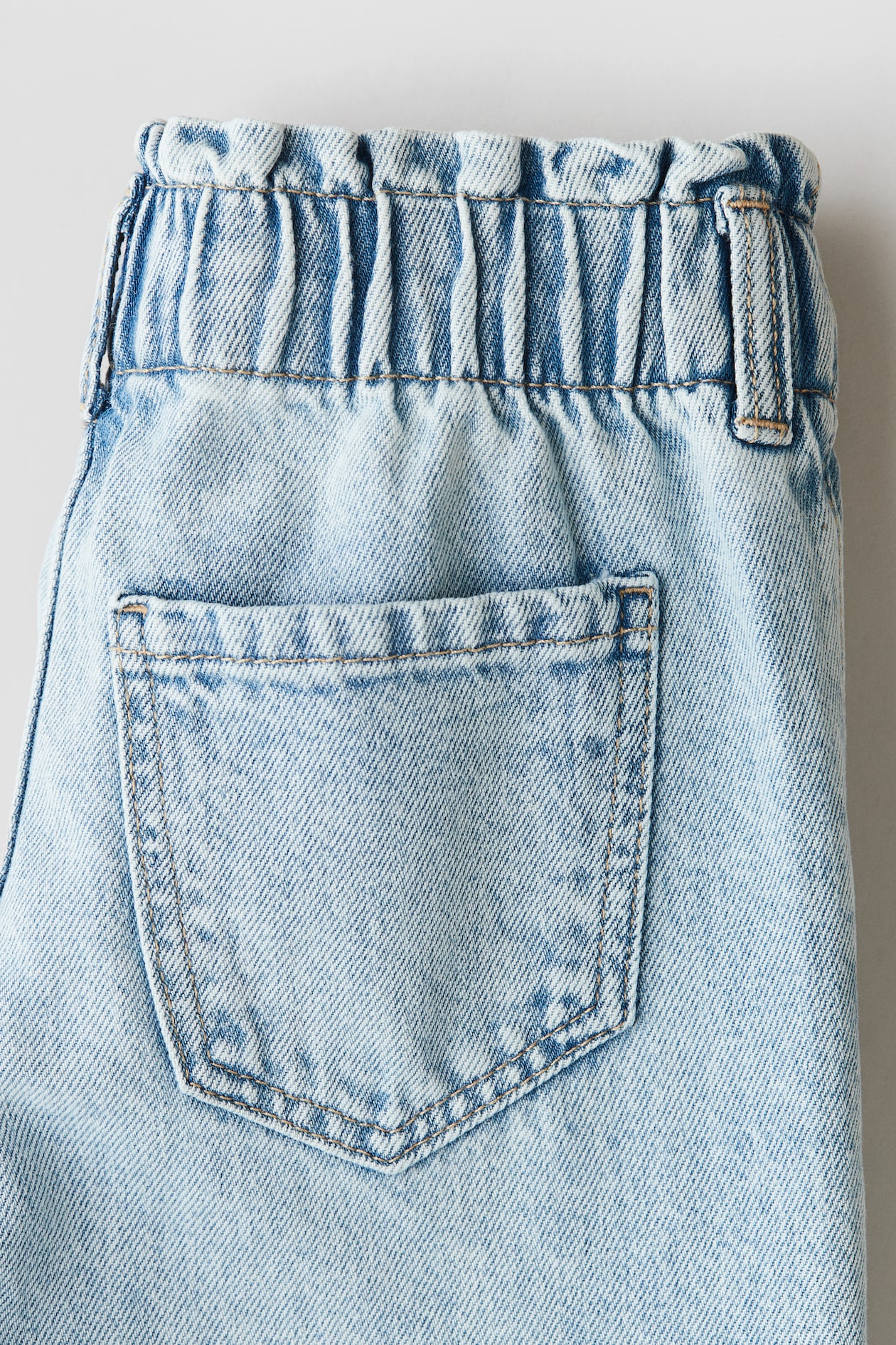 Light denim blue Daisy Wide Leg Paper-Bag Jeans for kids | H&M US