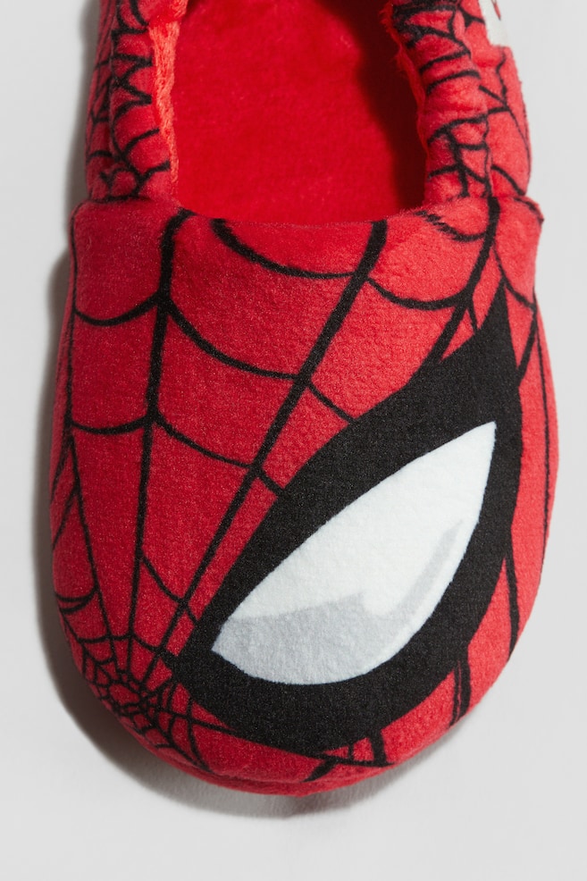 Soft Appliquéd Slippers - Red/Spider-Man - Kids | H&M US