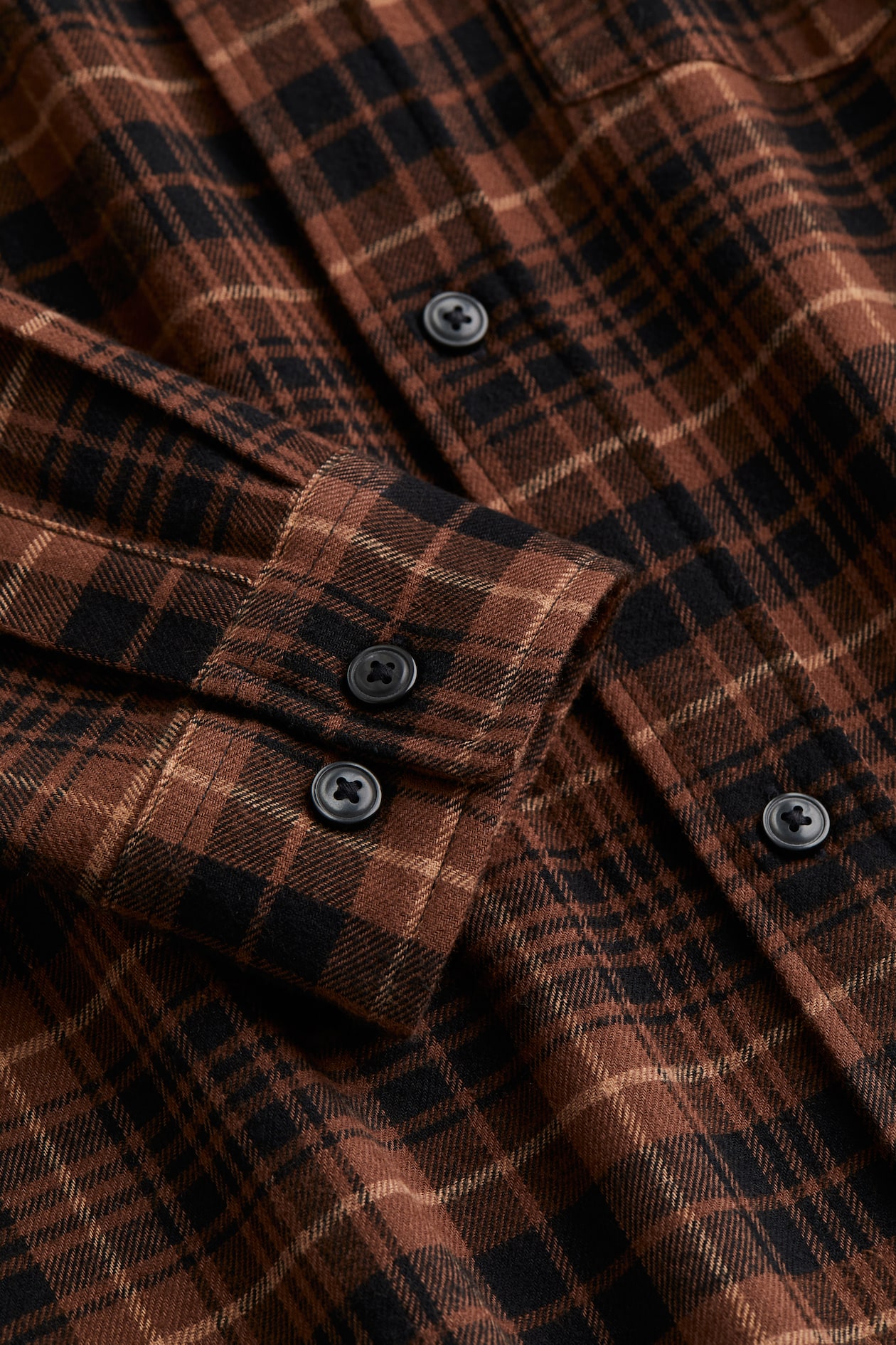 Regular Fit Flannel shirt - Brown/Checked - Men | H&M IN