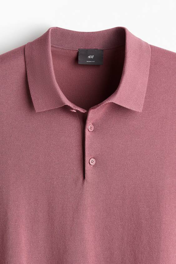 Slim Fit Polo shirt - Raspberry red - Men | H&M MY