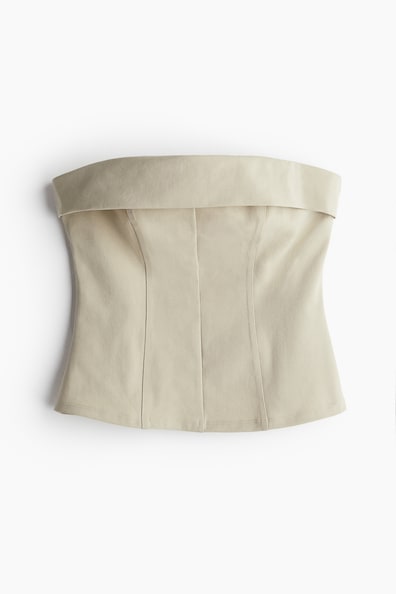 Bandeau Top - Light beige - Ladies | H&M US
