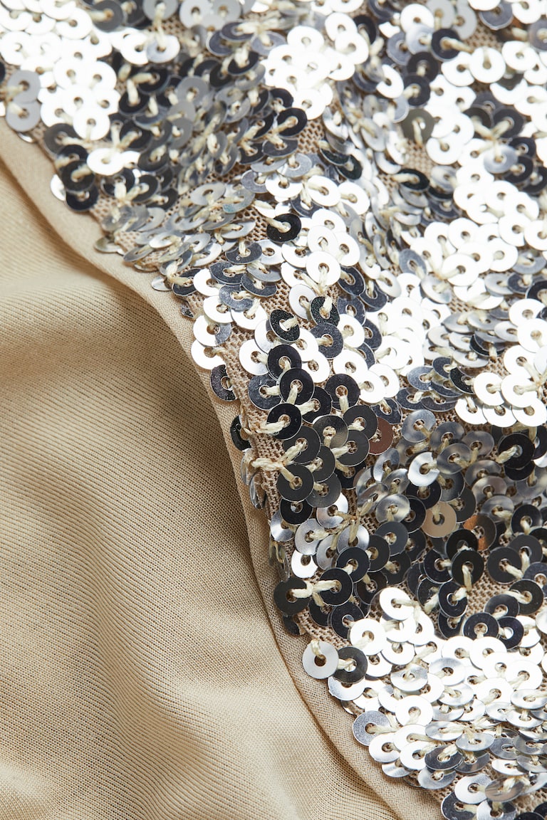 Sequined wrap dress - Silver-coloured/Sequins - Ladies | H&M GB