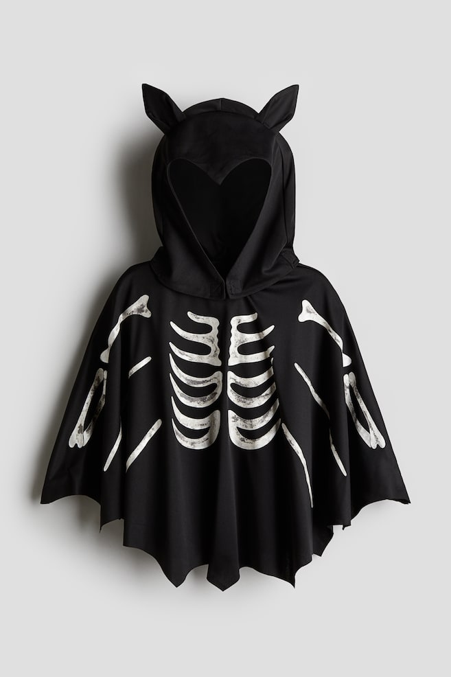 Bat Costume Cape - Black/bat skeleton - Kids | H&M US