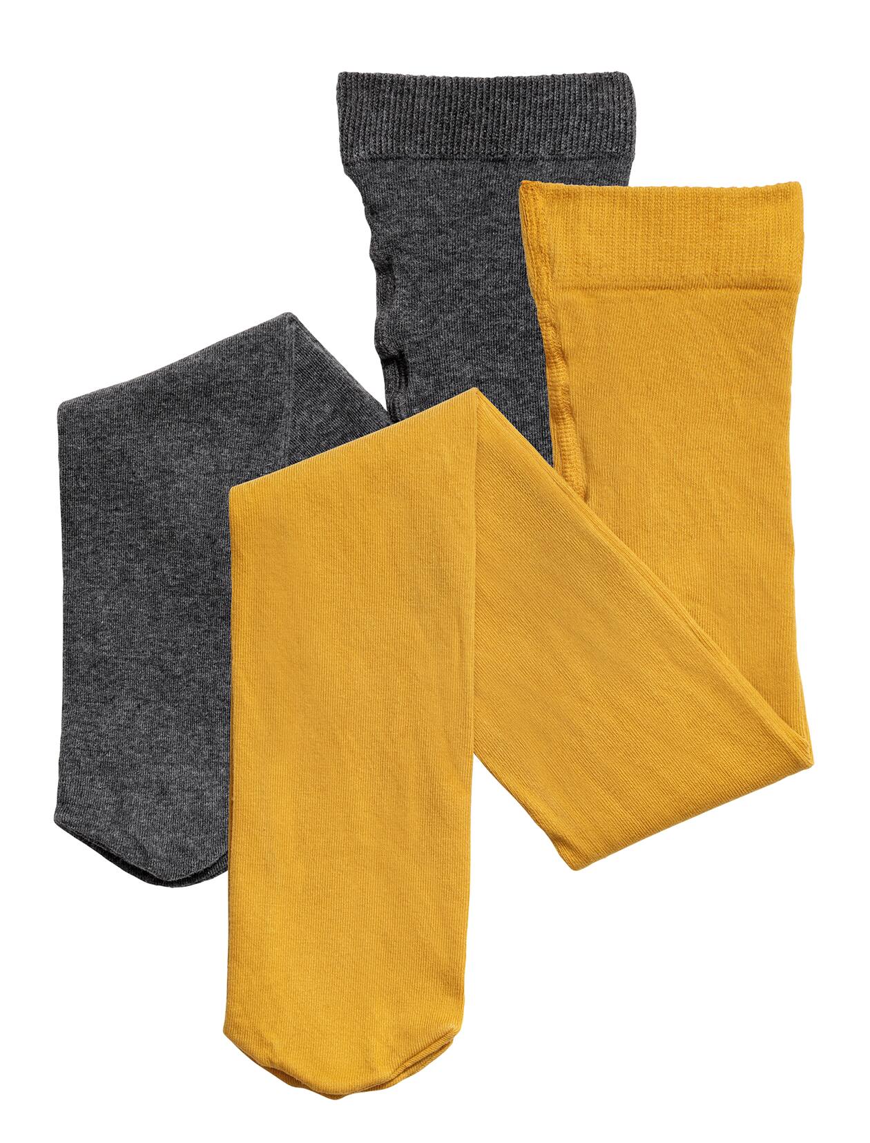 2-pack finstickad strumpbyxa - Normalhög midja - Senapsgul - BARN | H&M SE