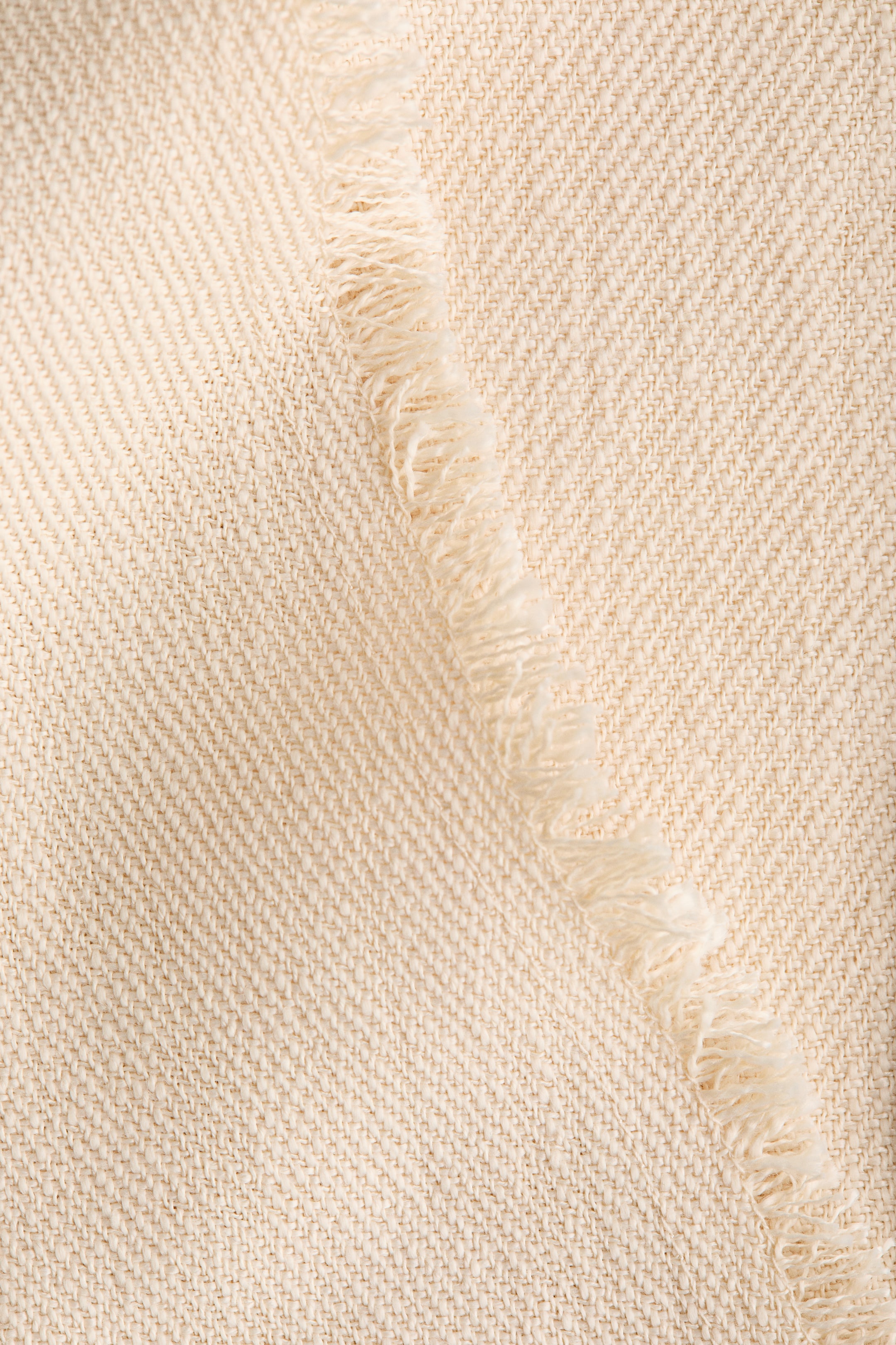 Women's Light beige Frayed-Edge Twill Dress | H&M CA