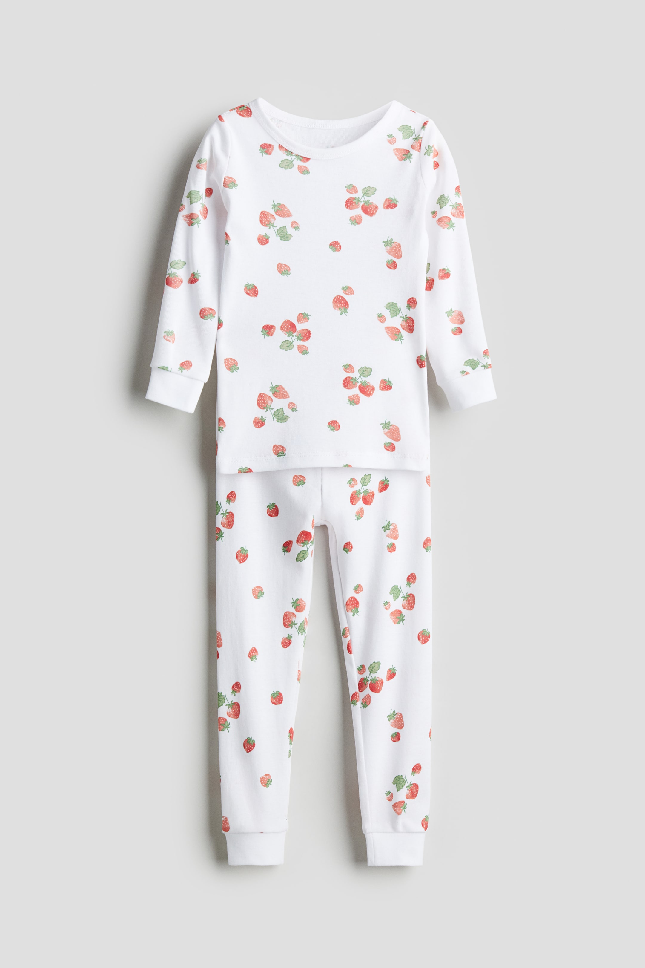 Snug Fit printed cotton pyjamas - White/strawberries - Kids | H&M US
