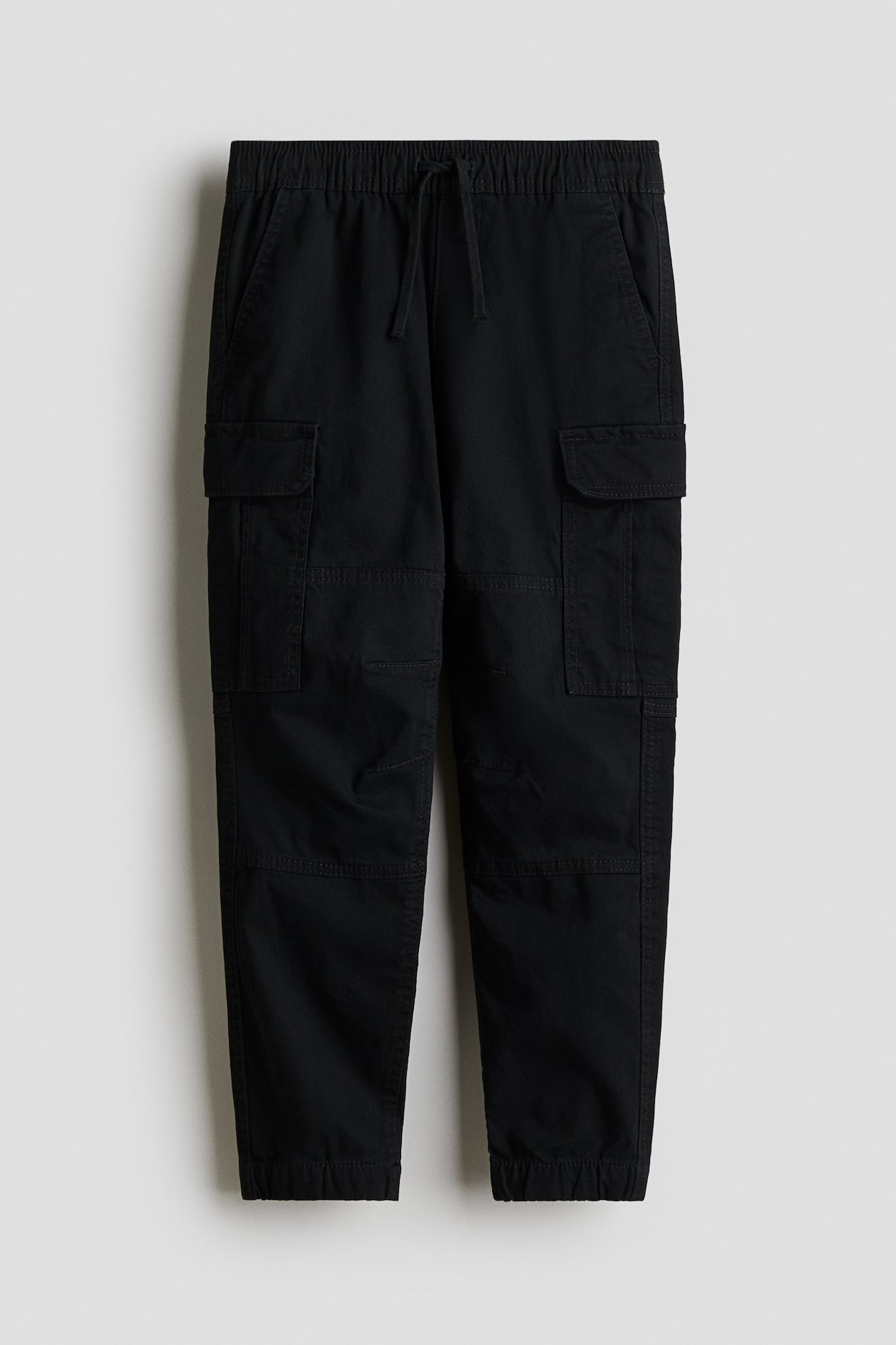 Cotton Cargo Joggers - Black - Kids | H&M US