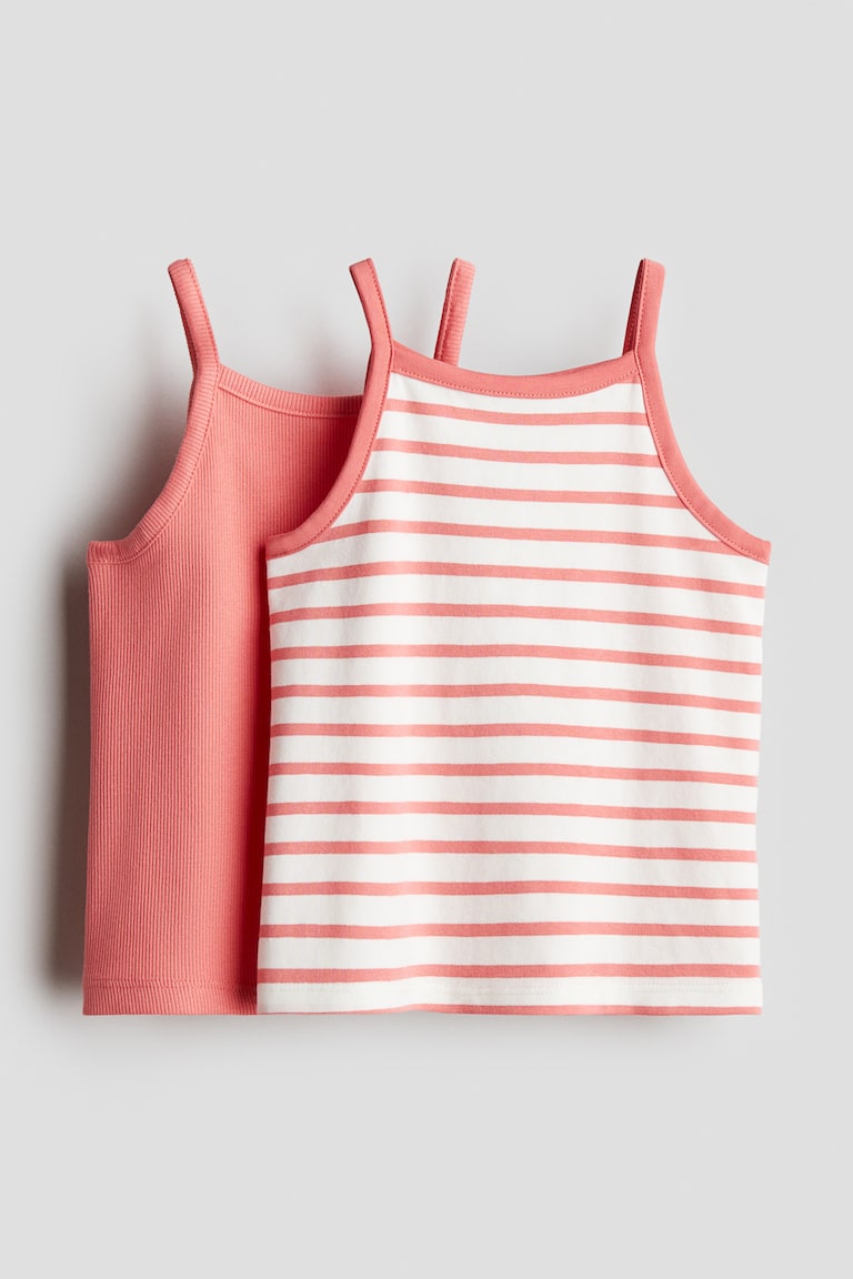 2-Pack Cotton Tank Tops - Pink/striped - Kids | H&M US