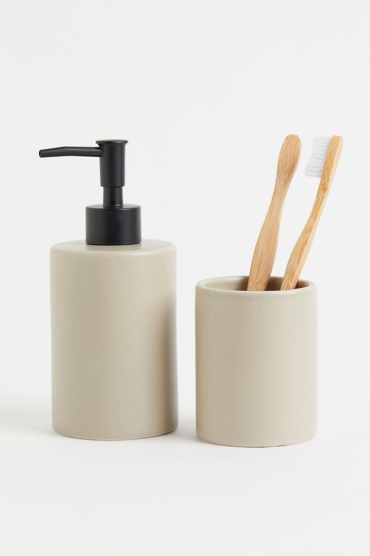 Earthenware Soap Dispenser - Light beige - Home All | H&M US