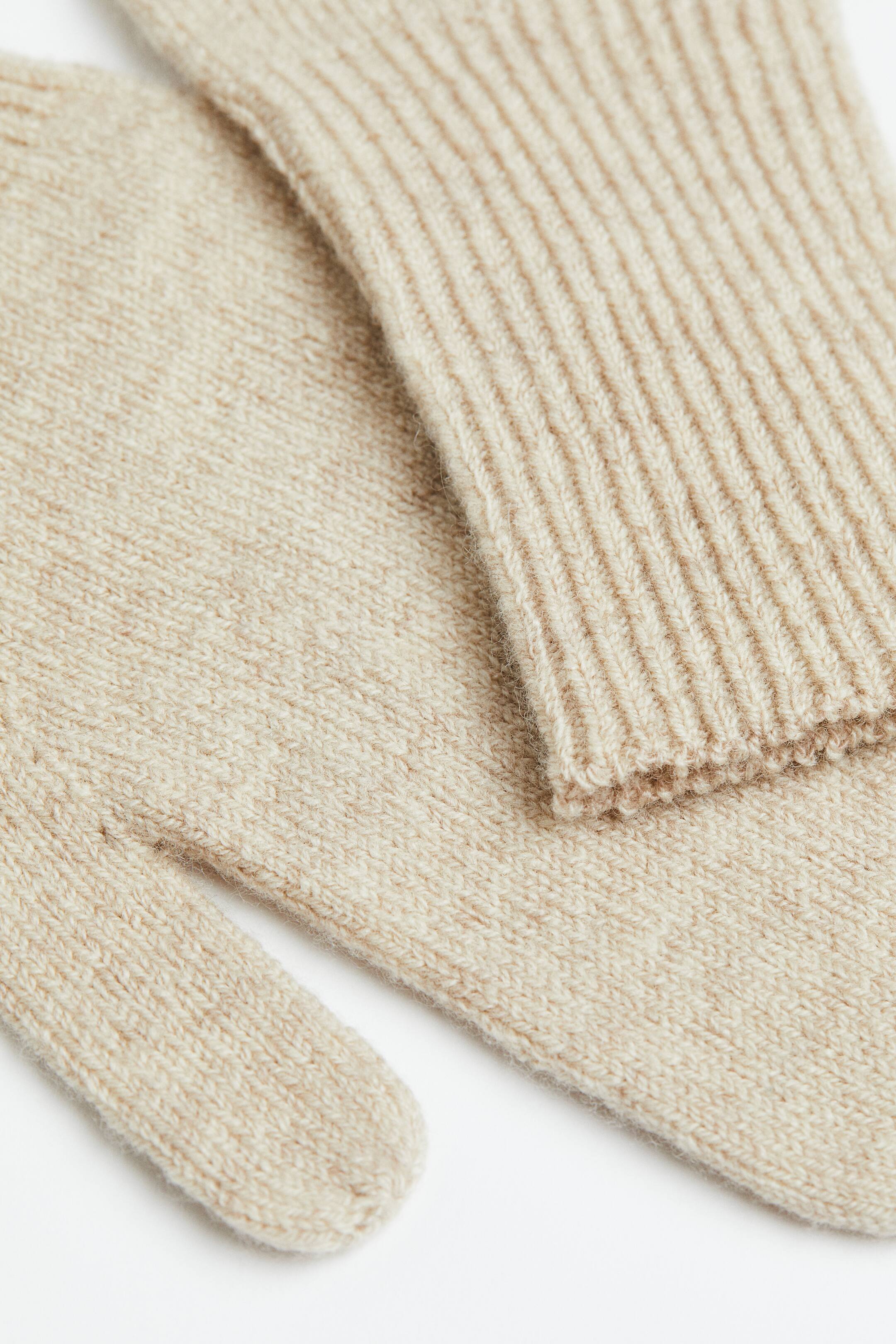 Women's Beige Cashmere-blend Mittens | H&M CA