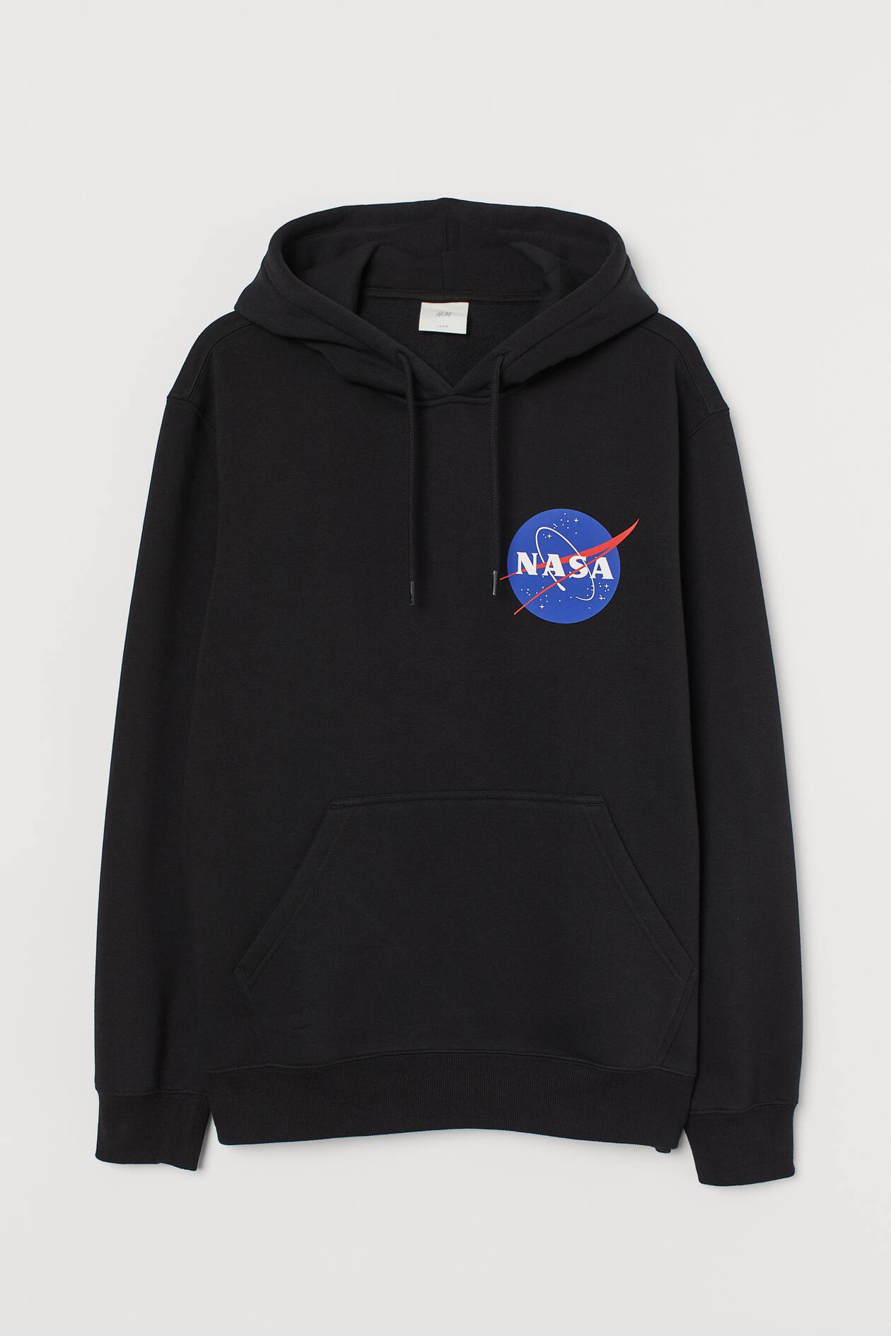 Sudadera estampada con gorro - Negro/NASA - Men | H&M MX