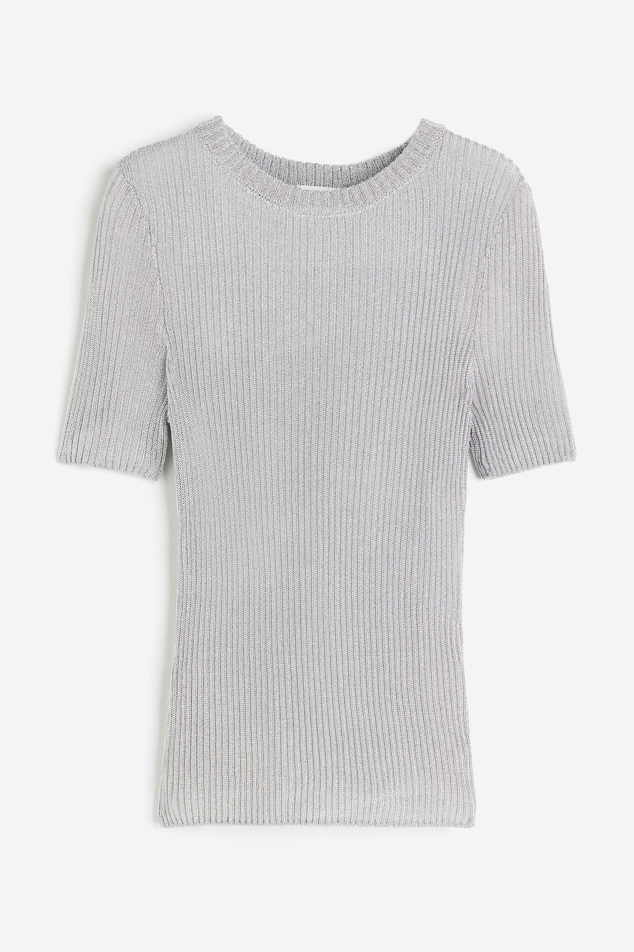 Metallic Rib-knit Top - Silver-colored - Ladies | H&M US