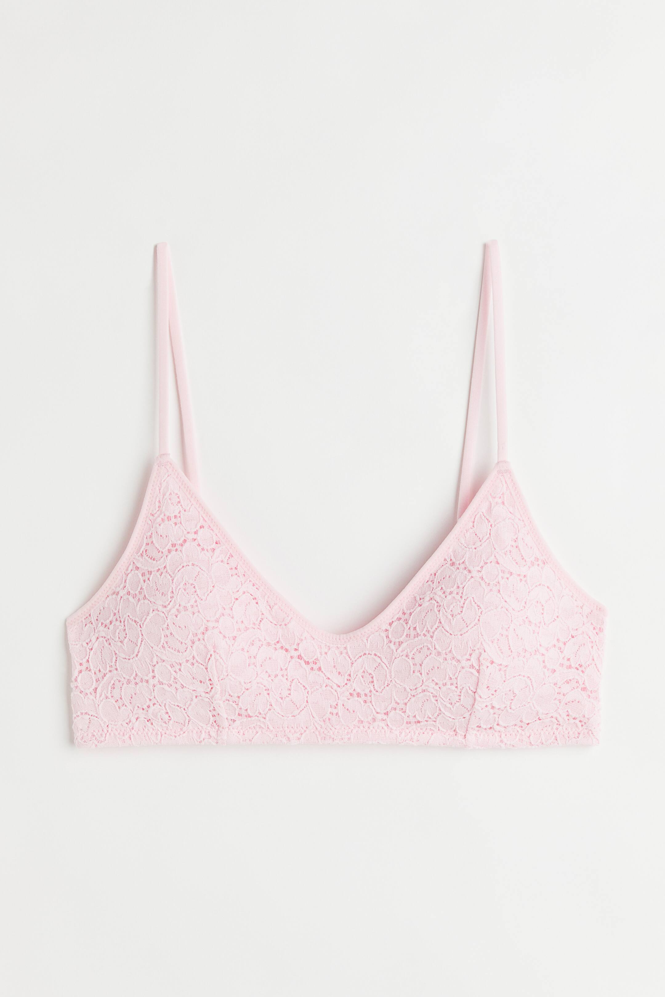 Padded lace bra - Light pink - Ladies | H&M GB