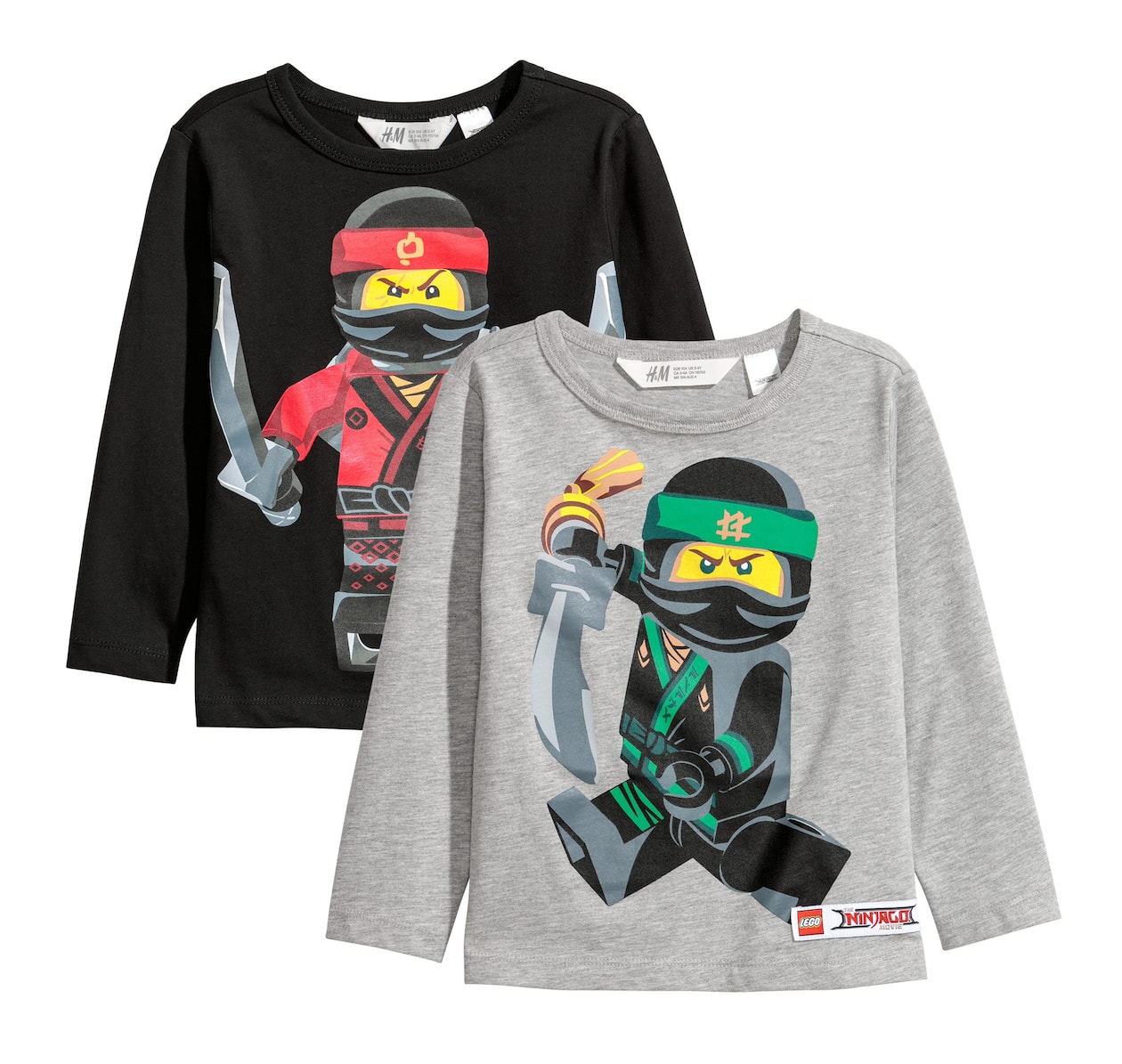 2-pack jersey tops - Black/Lego - Kids | H&M GB
