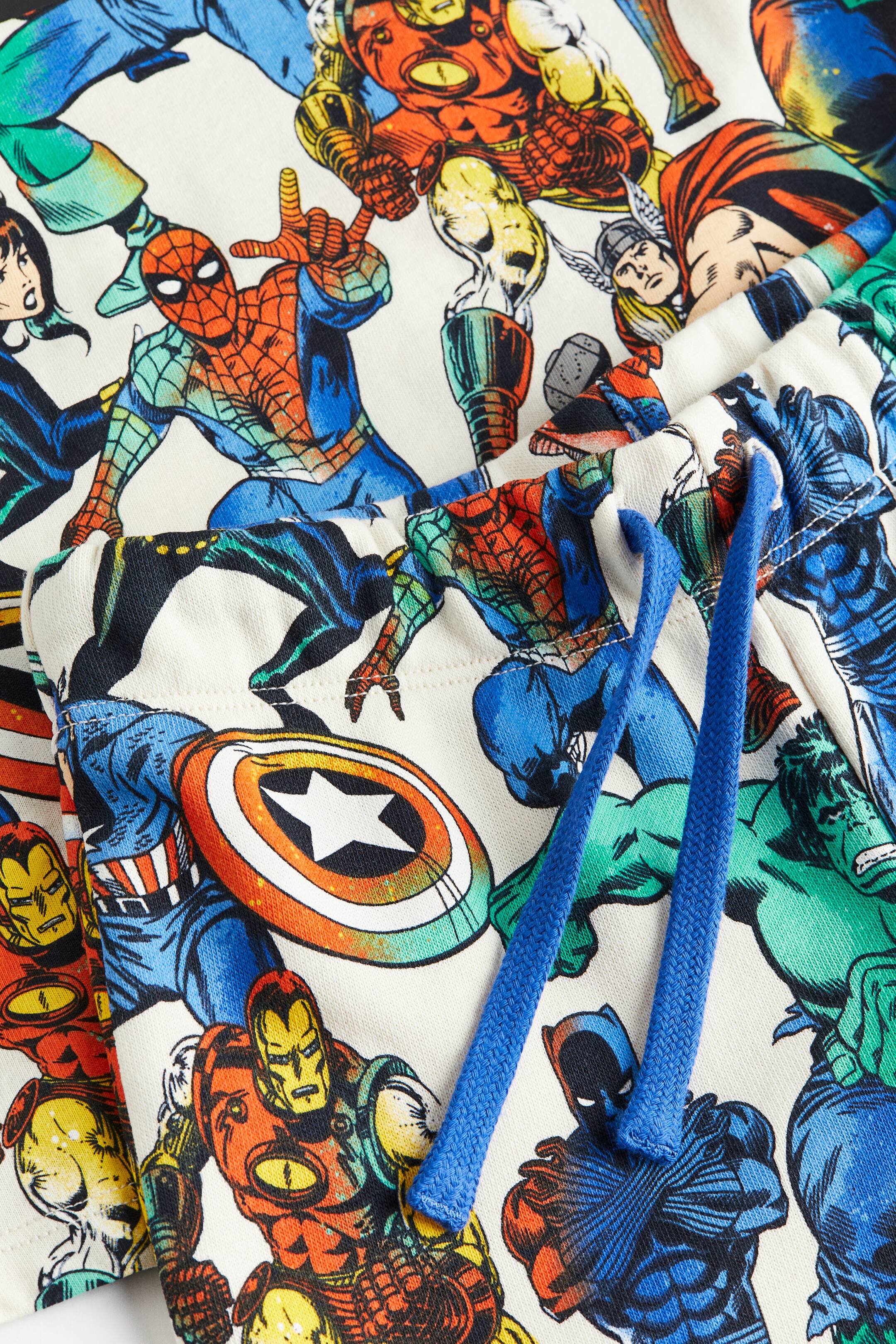 2-piece printed set - Natural white/Marvel Comics - Kids | H&M PH