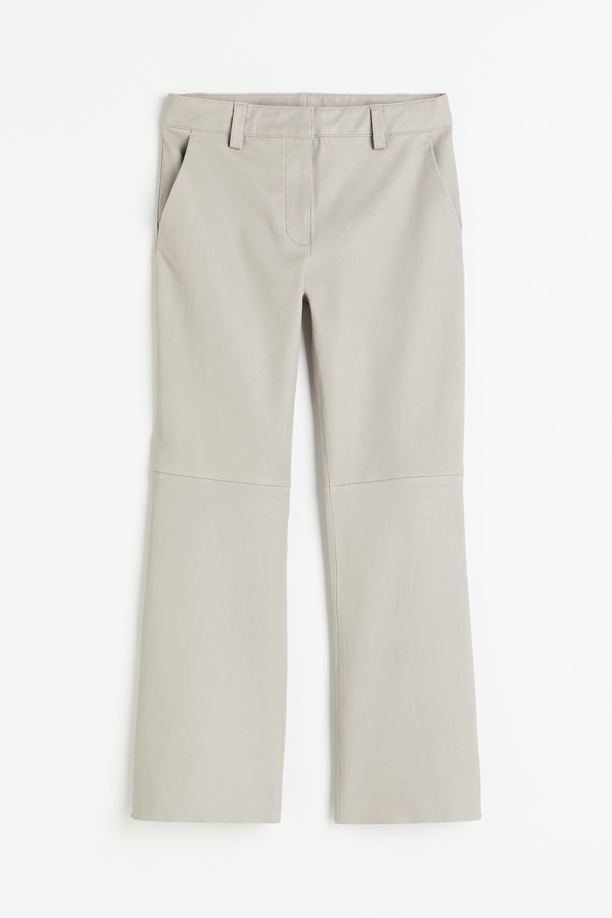 Flared leather trousers - Greige - Ladies | H&M GB