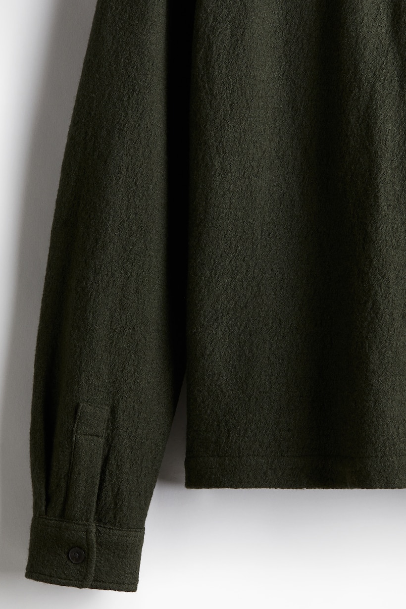 Men’s Dark khaki green Regular Fit Wool-Blend Overshirt | H&M CA