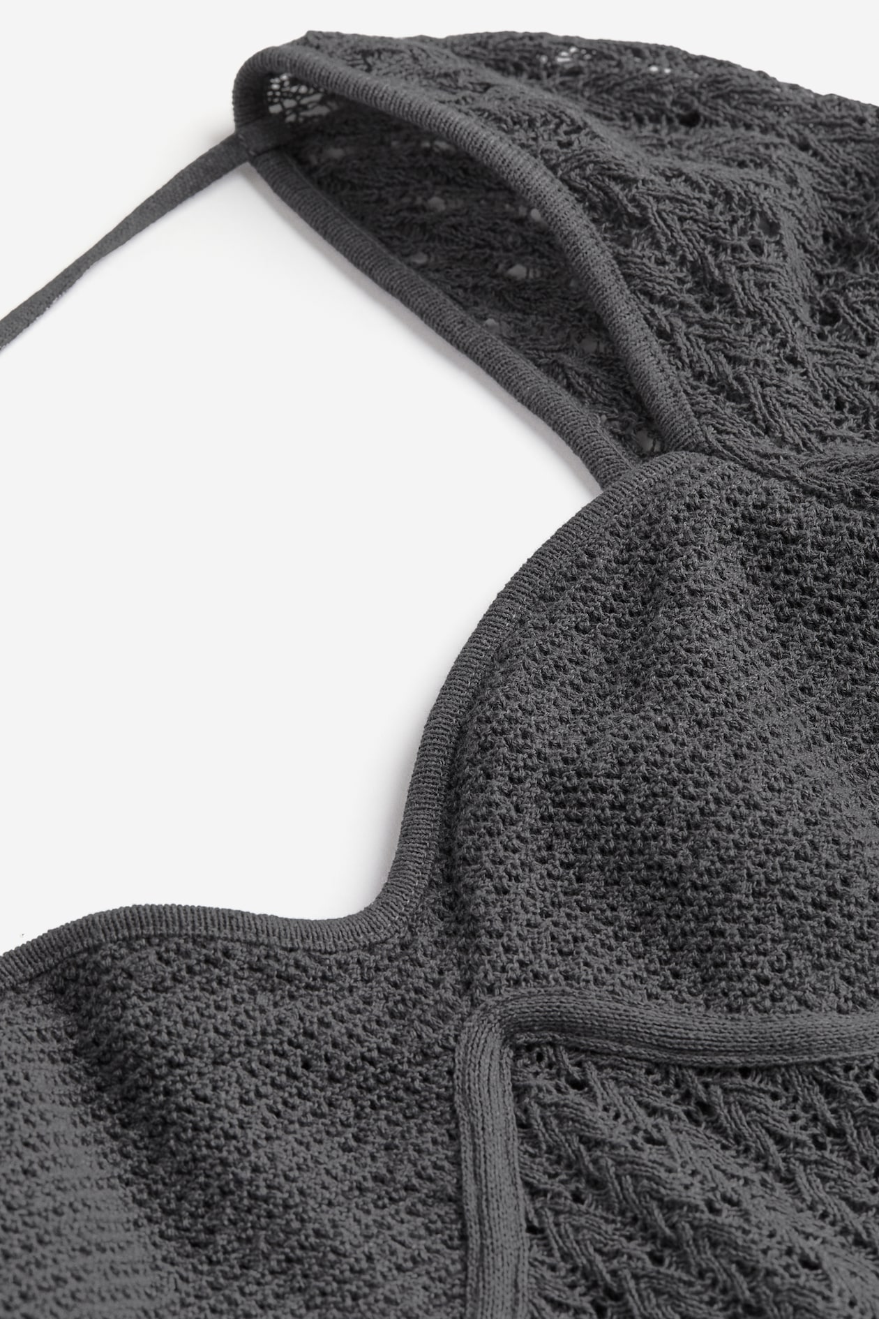 Women's Dark gray Pointelle-knit Corset-style Top | H&M US