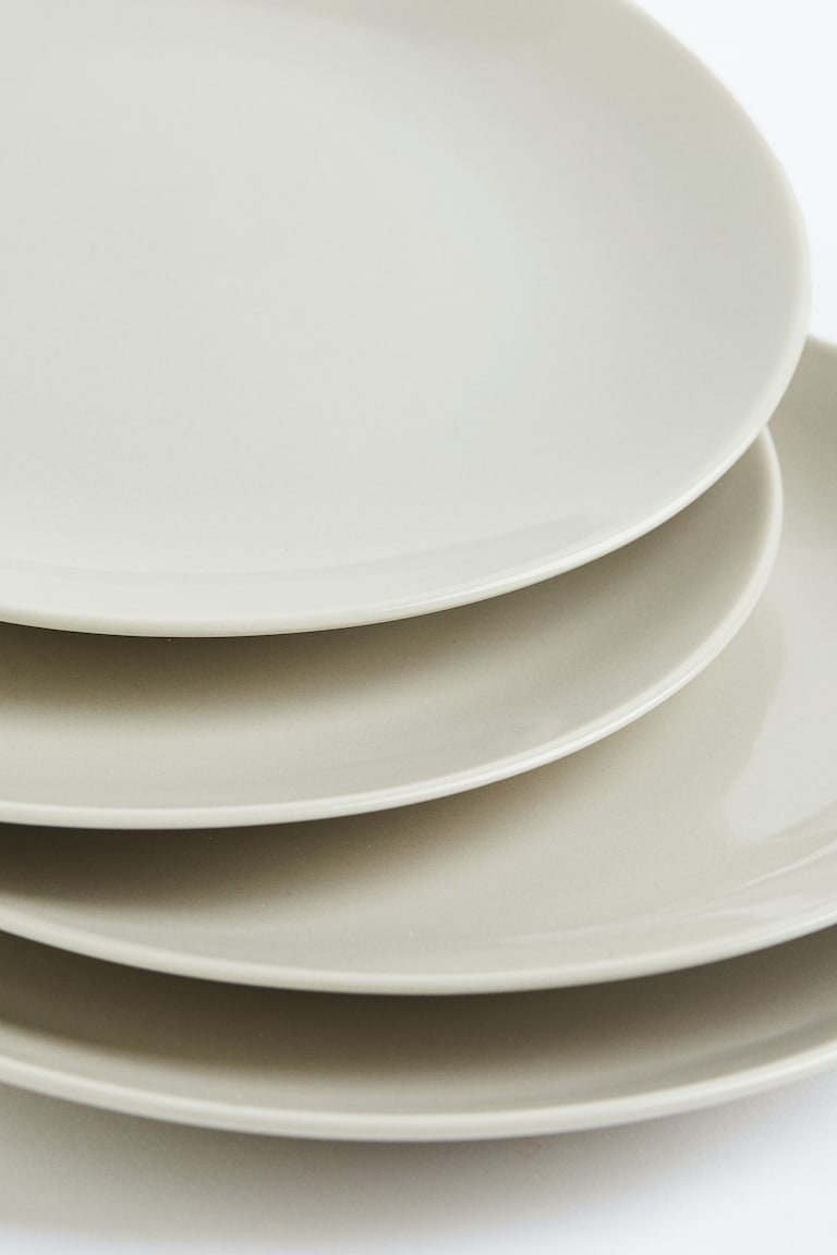 Light beige 4-pack plates at H&M Home | H&M GB