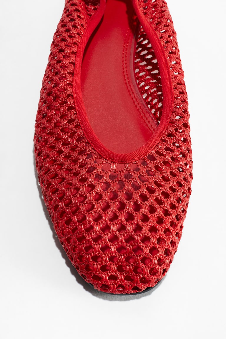 Women's Bright red Braided ballet pumps | H&M GB