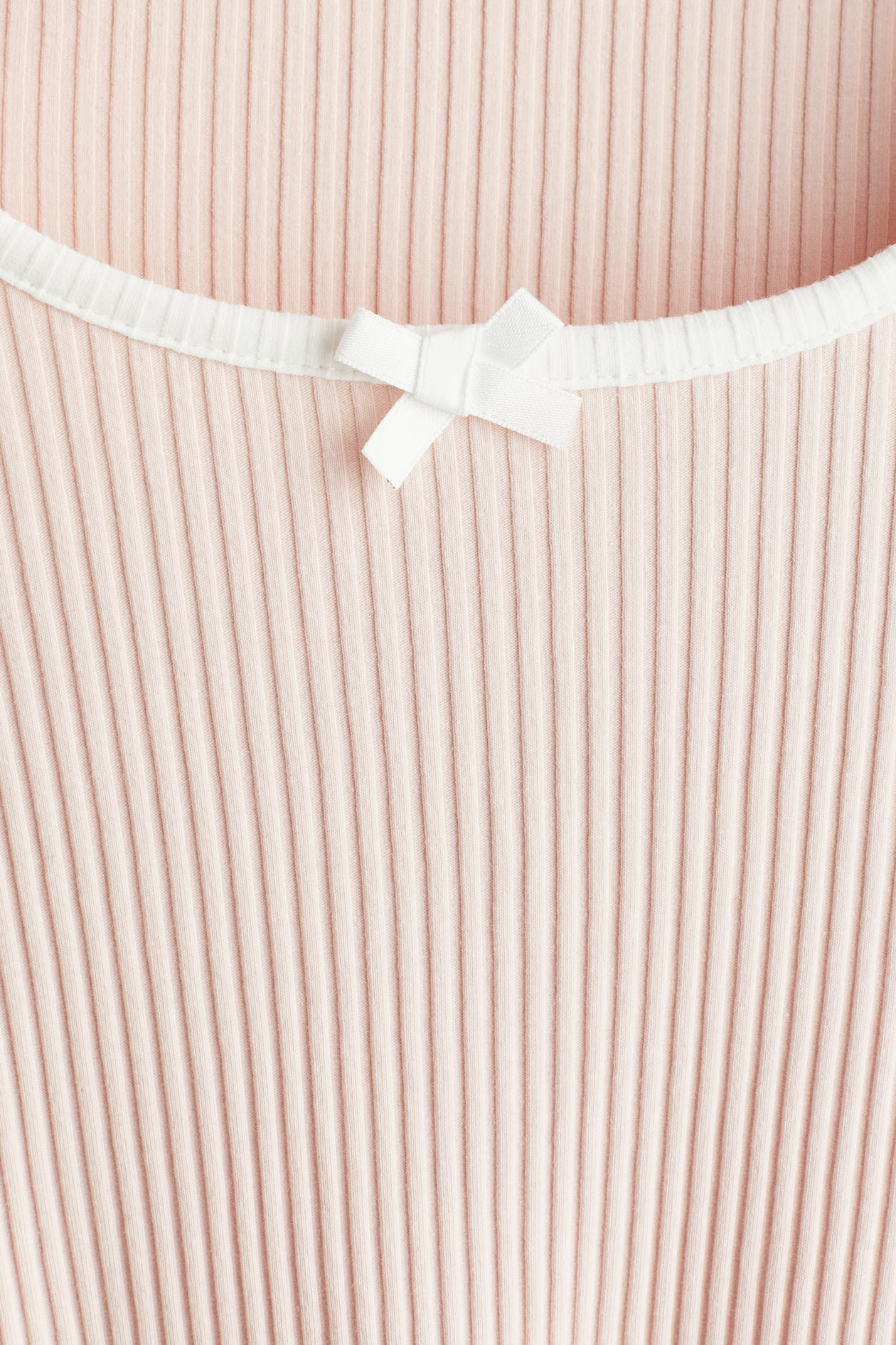 Women's Light dusty pink Ribbed Top with Overlocked Trim | H&M US