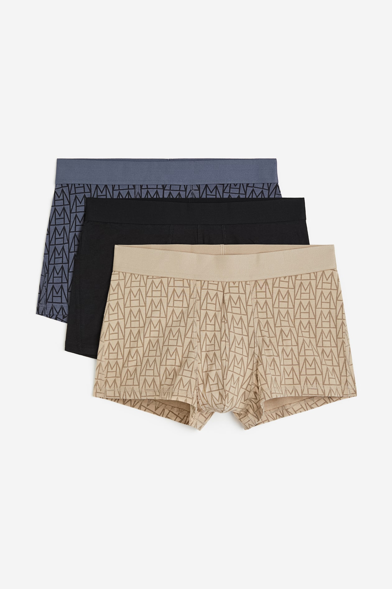 3-pack short trunks with Lycra® - Beige/Grey/Black - Men | H&M GB