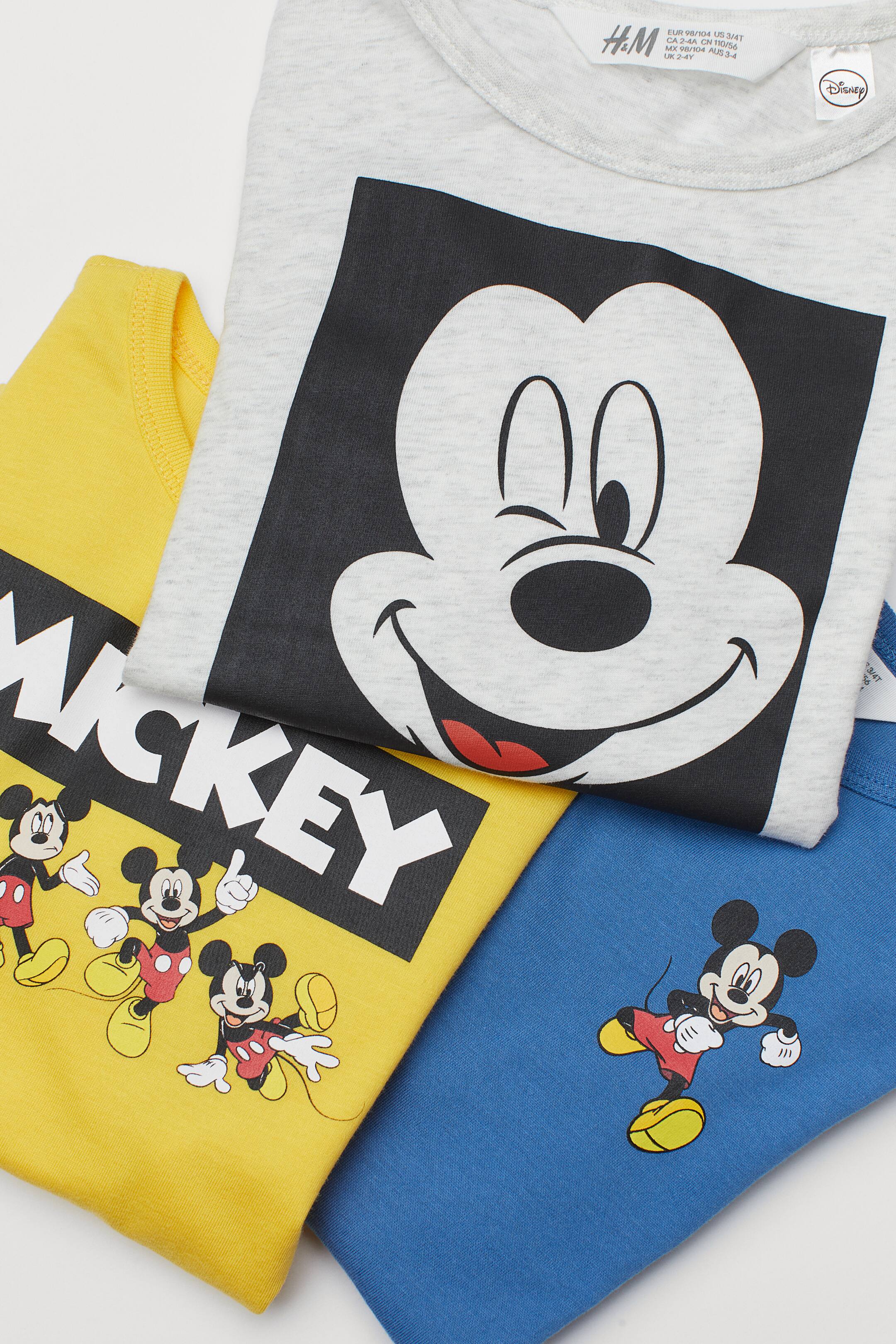 3-pack trikåtröja med tryck - Ljus gråmelerad/Musse Pigg - BARN | H&M SE