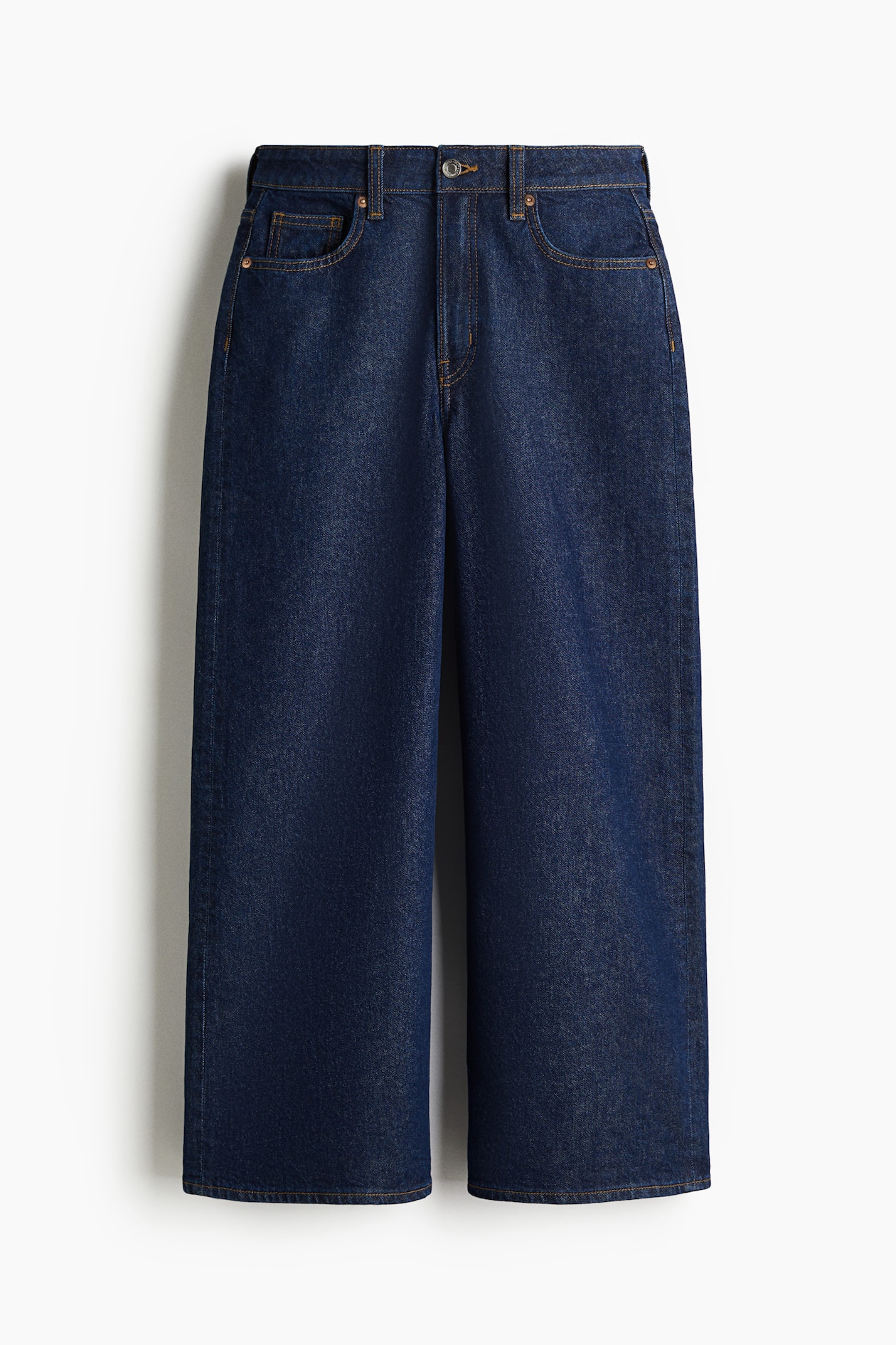 High Rise Wide-cut Jeans - Dark denim blue - Ladies | H&M US