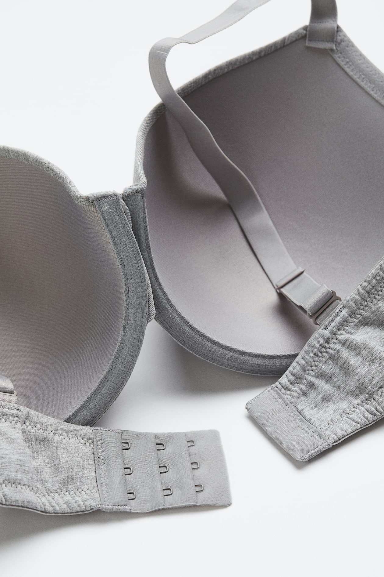 H&M+ 2-pack padded bras - Grey marl/Black - Ladies | H&M GB