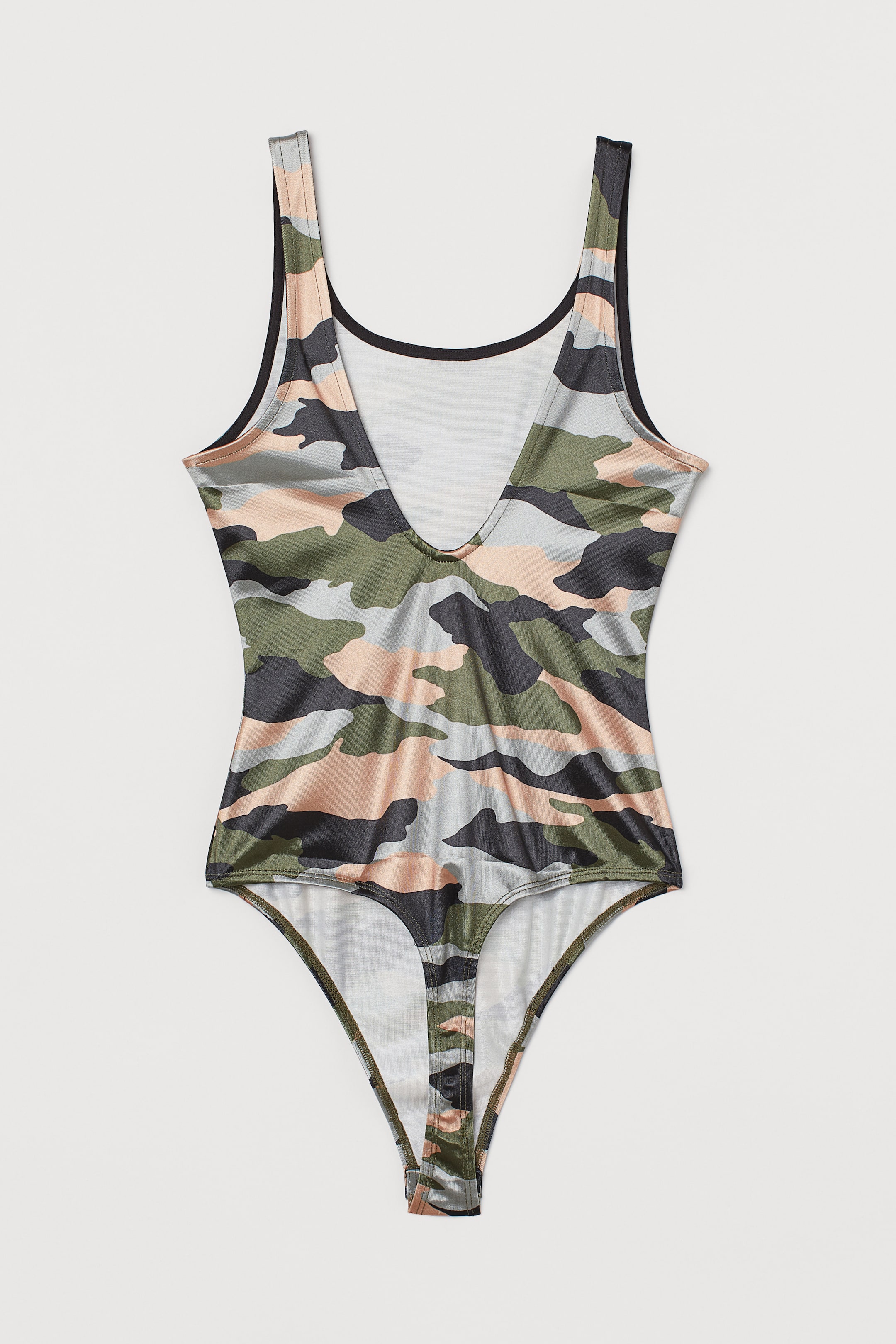 Glossy string body - Khaki green/Patterned - Ladies | H&M GR