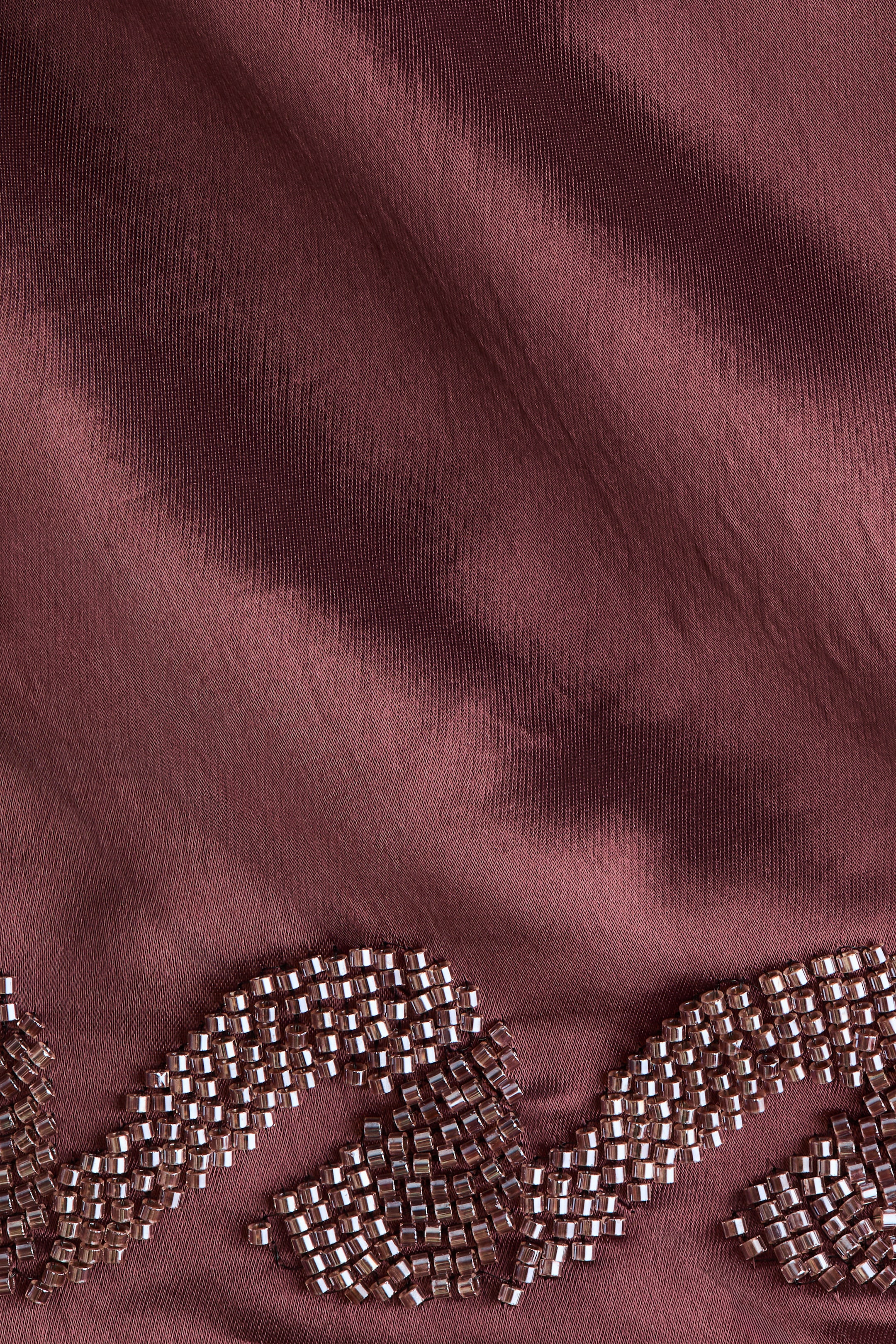 Scarf-Collar Satin Top - Burgundy - Ladies | H&M PH