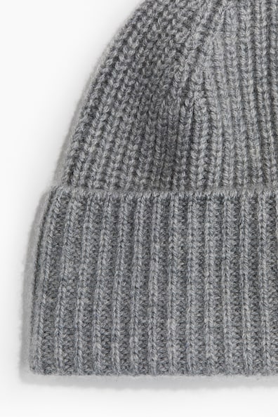 Rib-Knit Cashmere Hat - Gray - Men | H&M US
