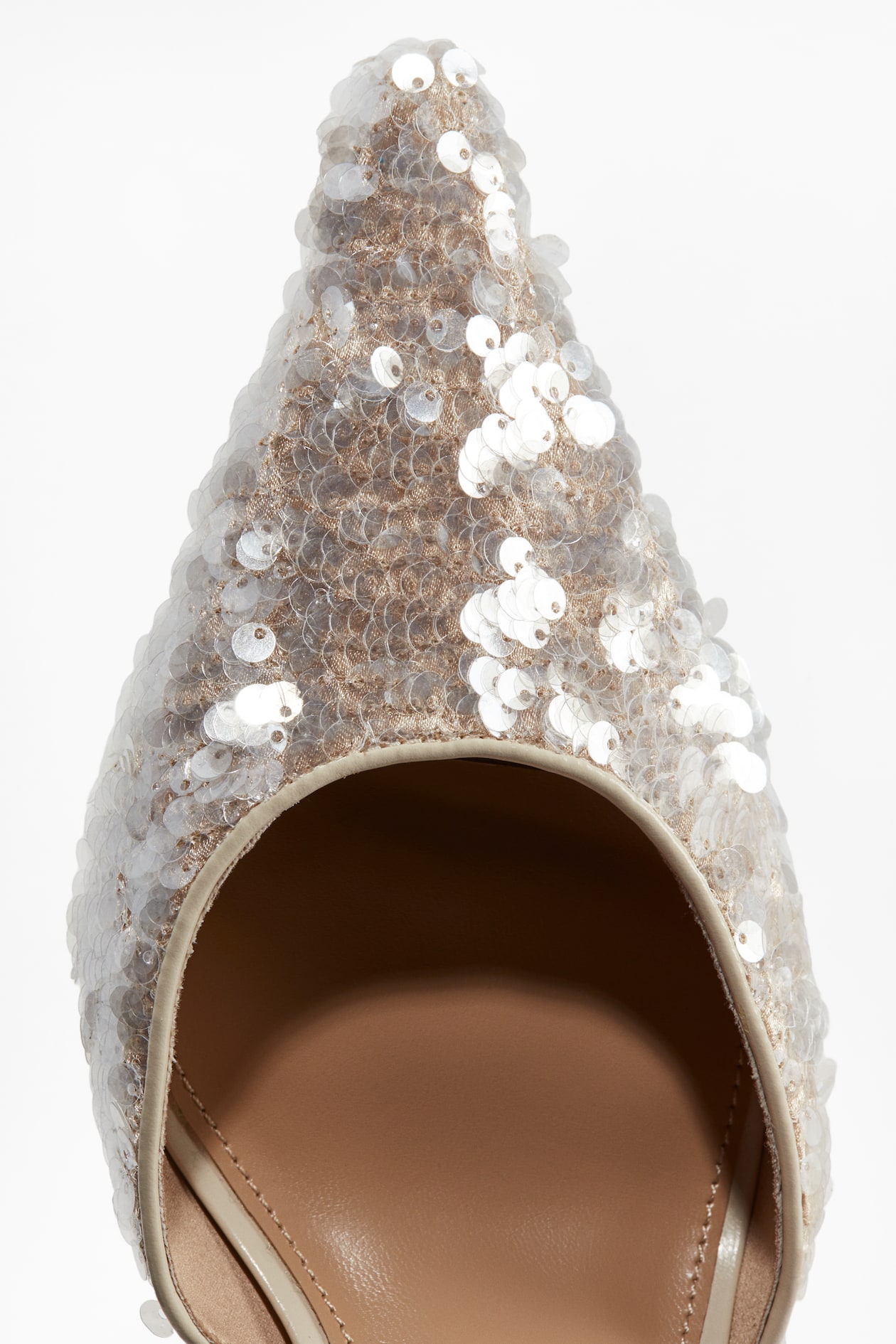 Women's Light beige Sequined Slingback Pumps | H&M CA