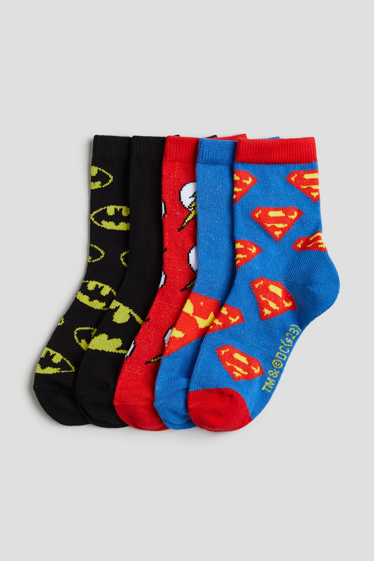 Bright blue/DC Comics 5-Pack Patterned Socks for kids | H&M US