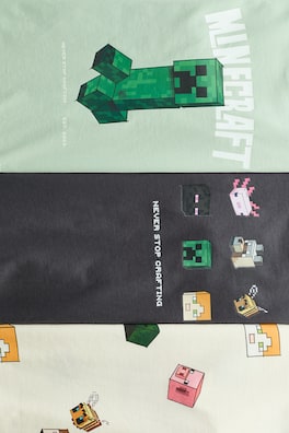 3-pack printed T-shirts - Green/Minecraft - Kids | H&M GB