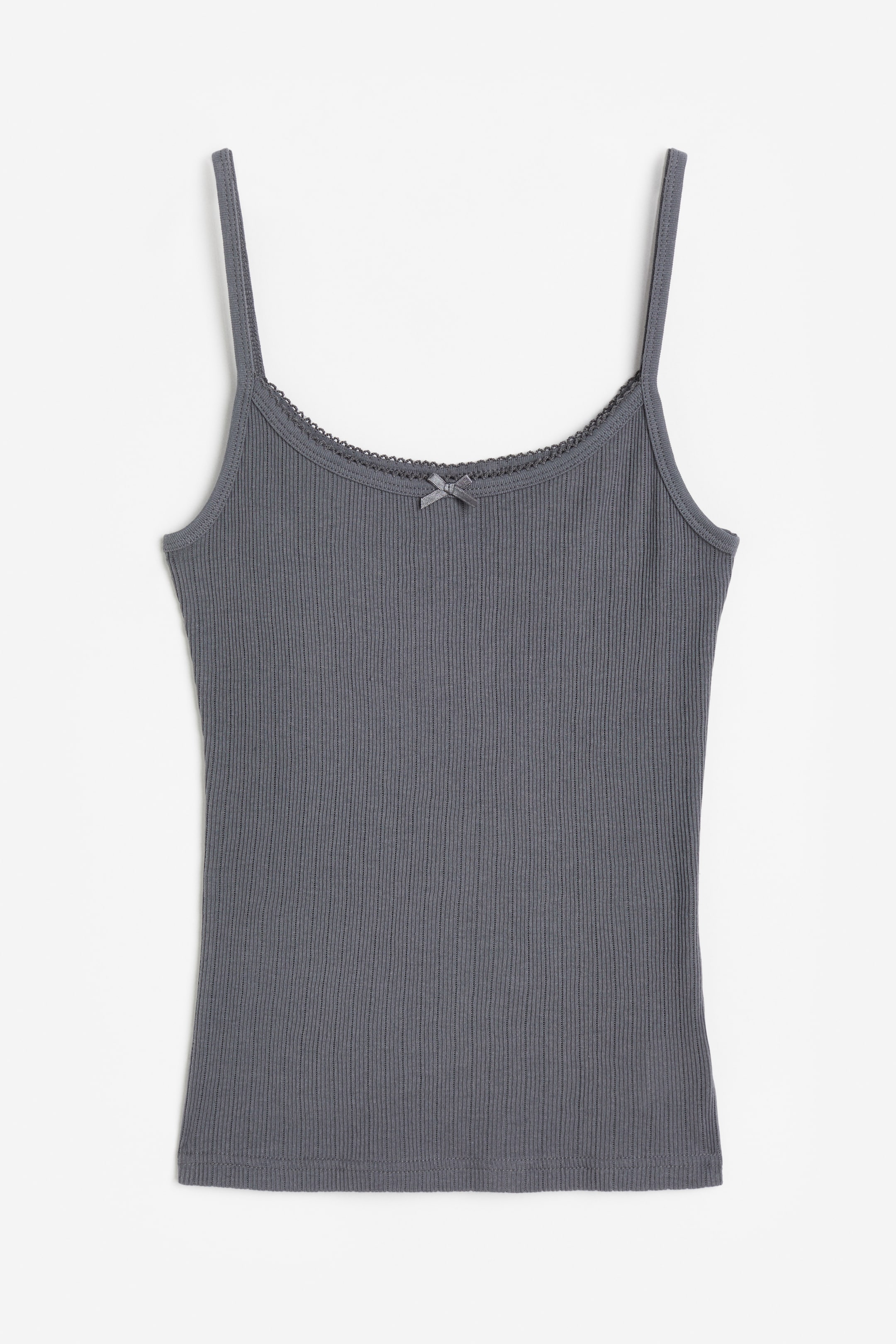 Women's Dark gray Picot-trimmed Camisole Top | H&M US
