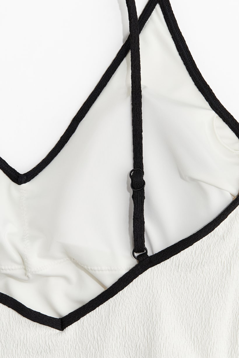 Padded-Cup High-Leg Swimsuit - White/black - Ladies | H&M US